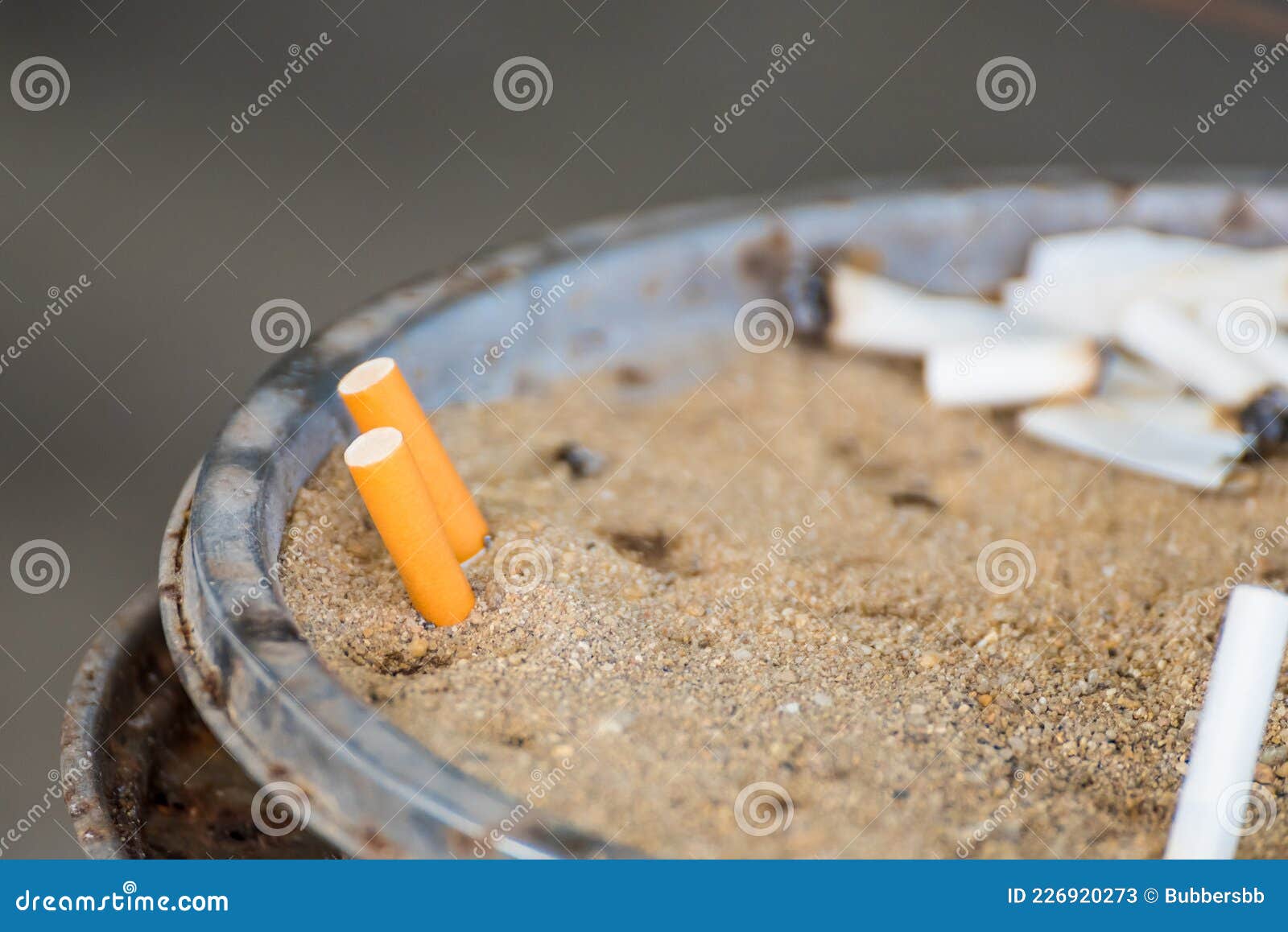 Cigarette Butts in the Sand on the Trash Stock Image - Image of concept ...