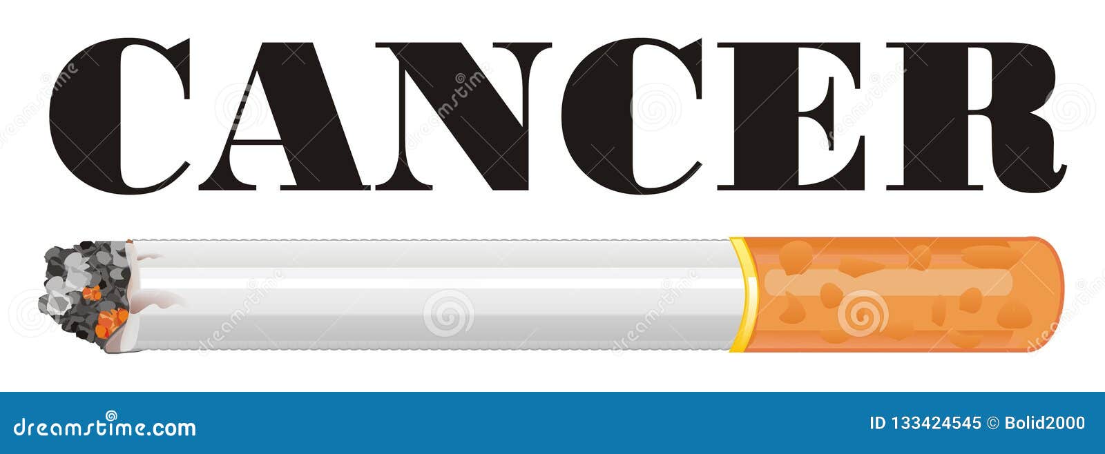 Cigarette and cancer stock illustration. Illustration of black - 133424545