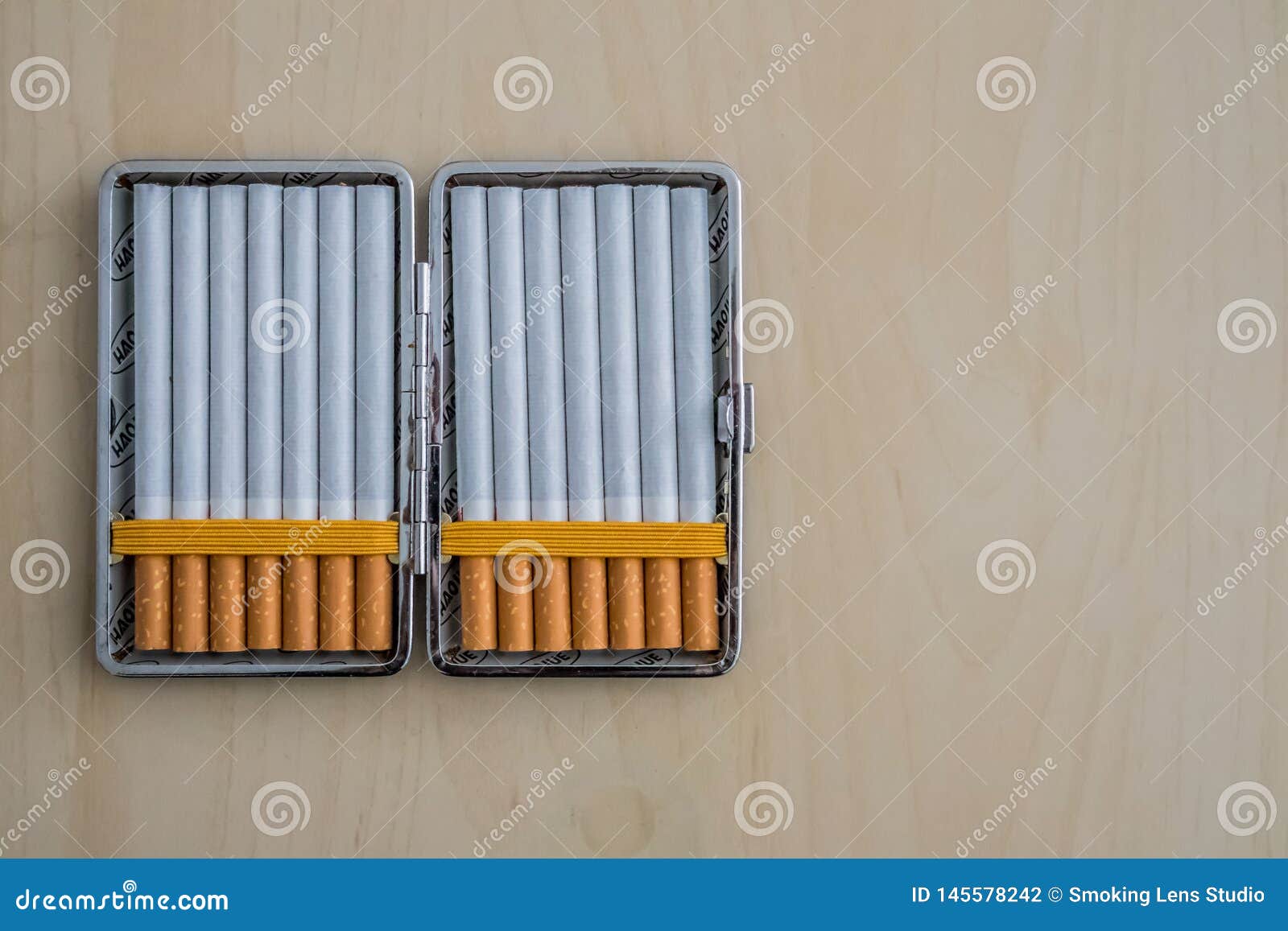 A Cigarette Case, Opened and Full of Cigarettes Stock Photo - Image of ...