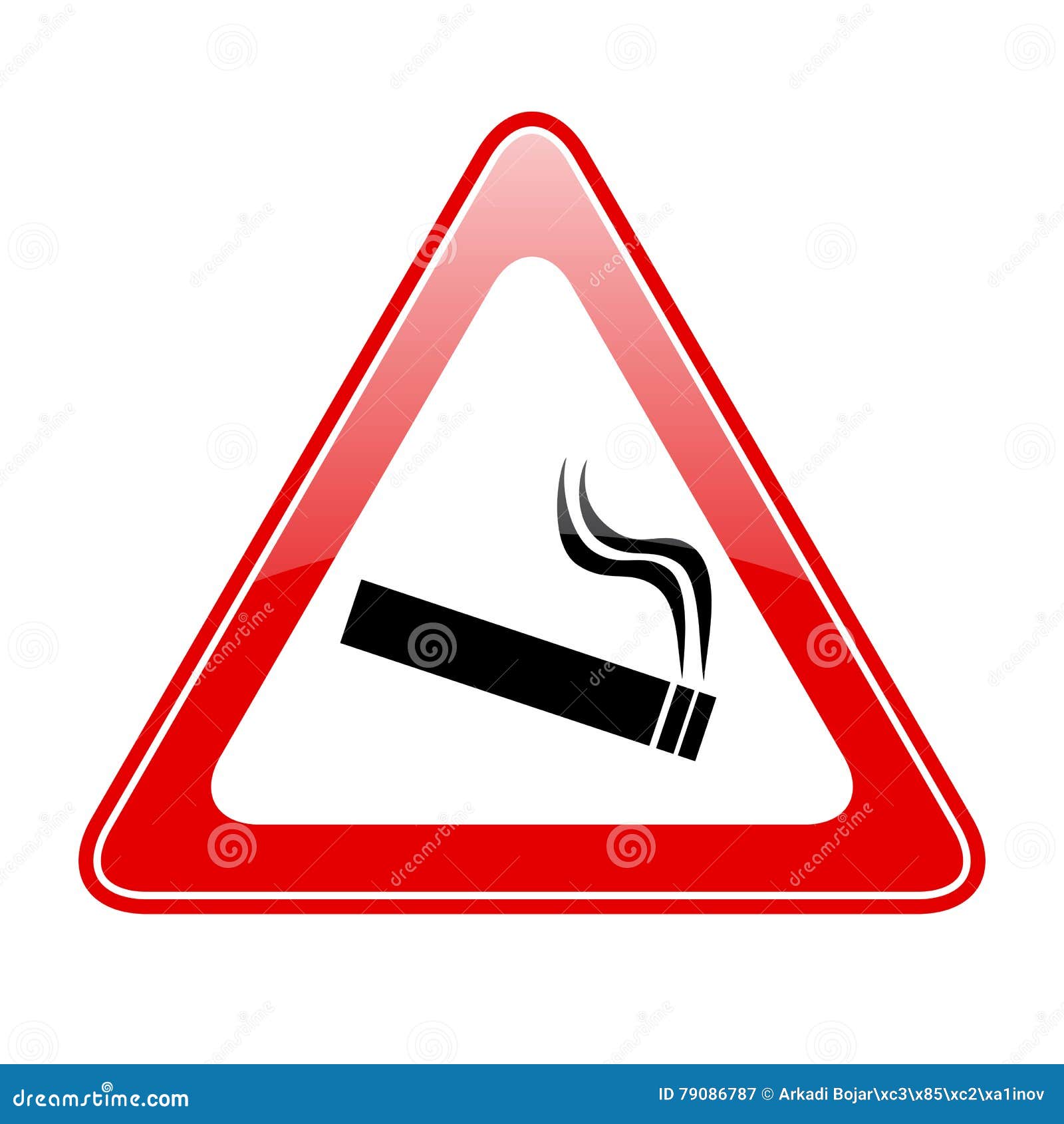 Cigarette caution sign stock vector. Illustration of graphic - 79086787