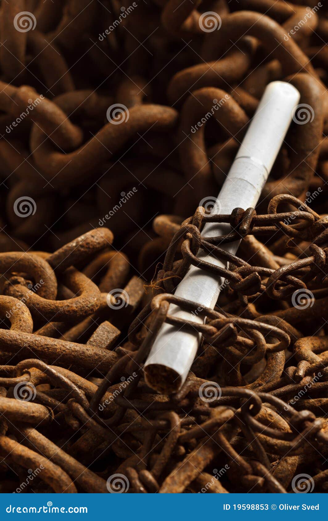 Cigarette in chain stock image. Image of strength, despair - 19598853