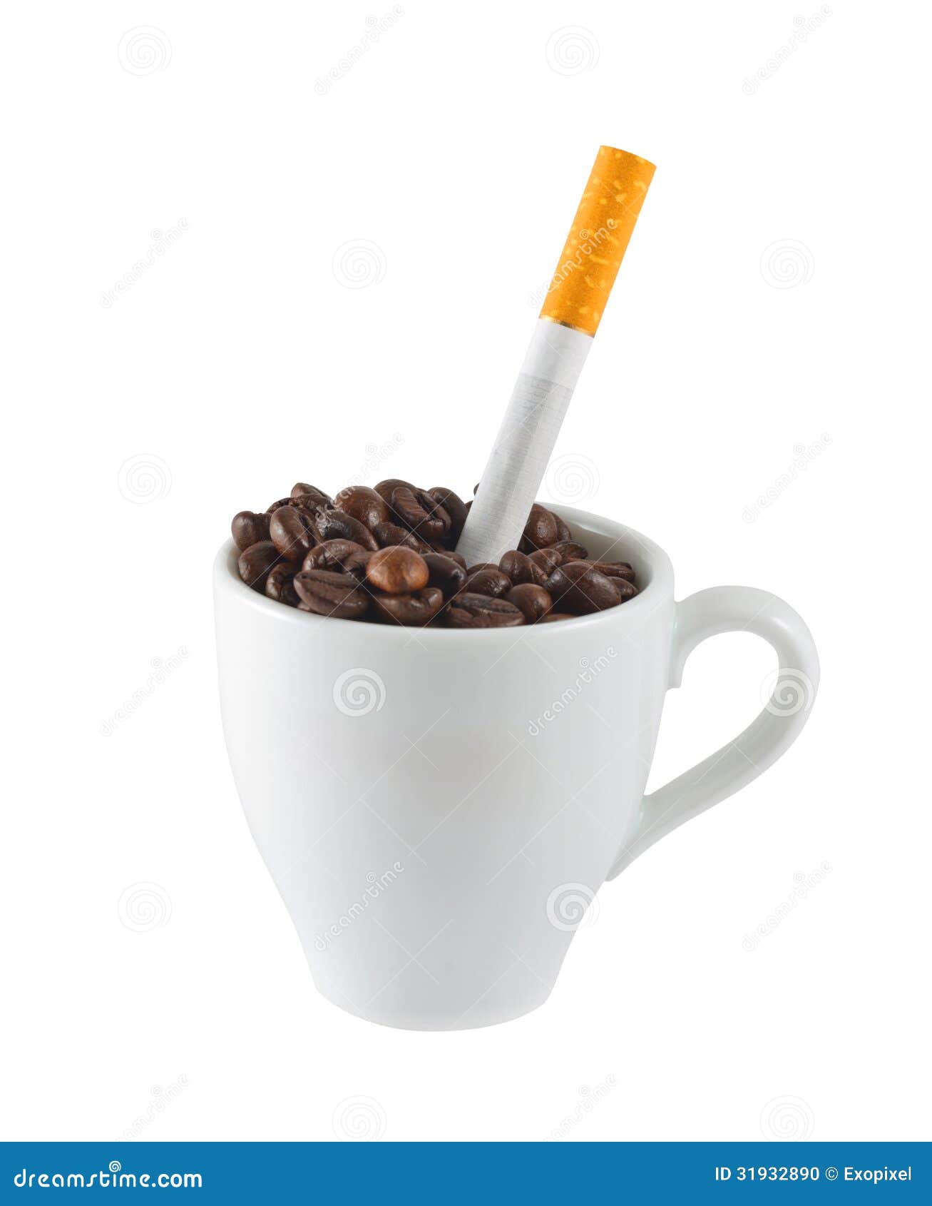 Cigarette in a Cup Full of Coffee Stock Photo - Image of closeup ...