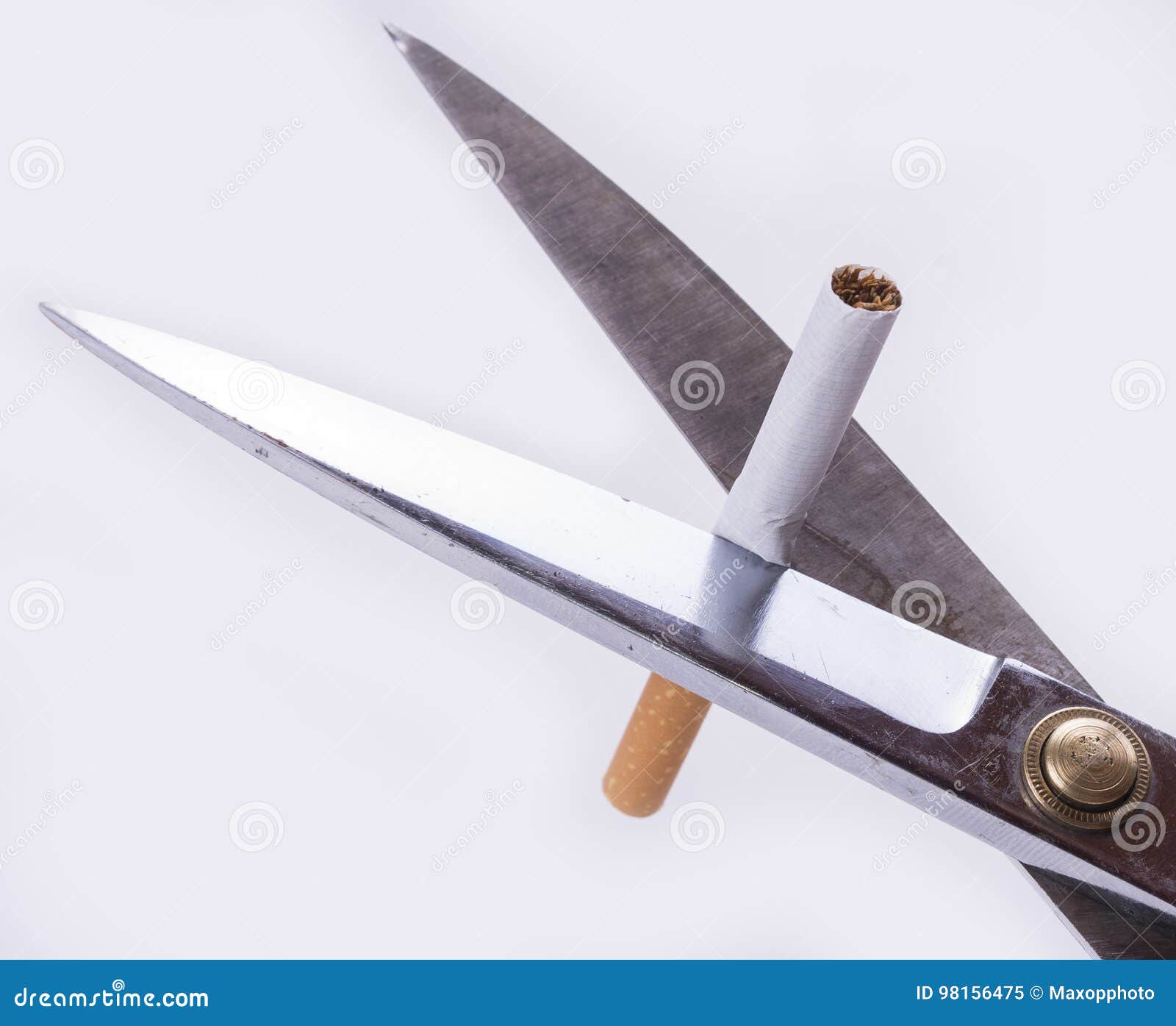 Cigarette is Cutting with Scissors To Quit Smoking Stock Image - Image ...