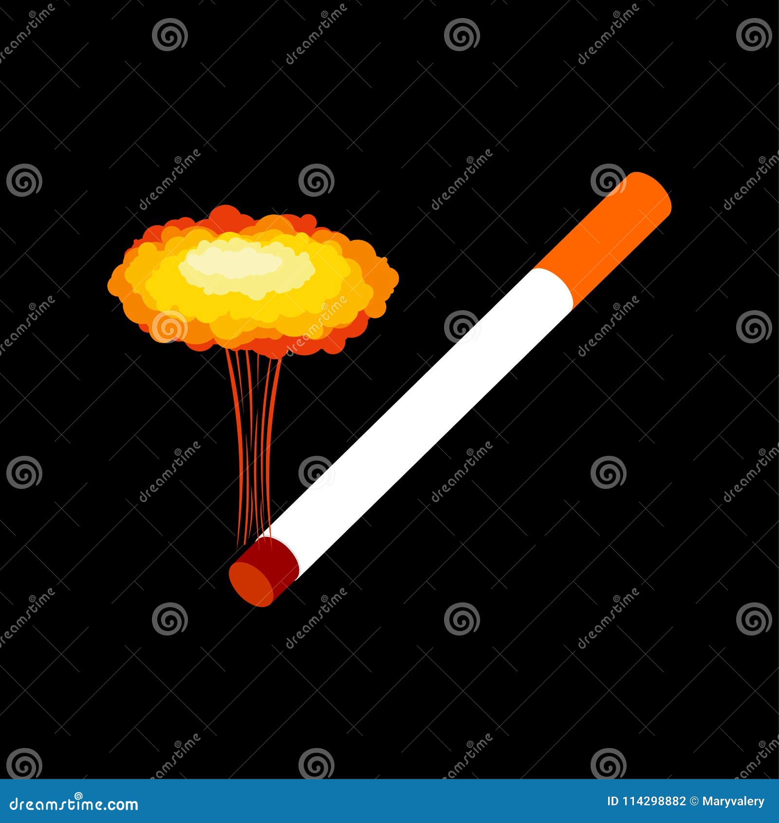 Cigarette and Explosion Isolated. Smoking Illustration Vector Stock ...