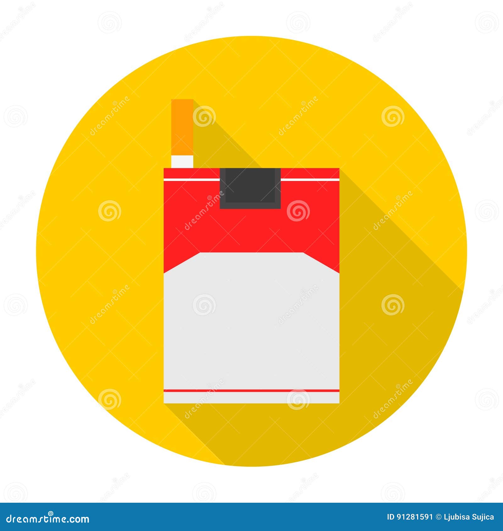 Cigarette Flat Icon with Long Shadow Stock Vector - Illustration of ...