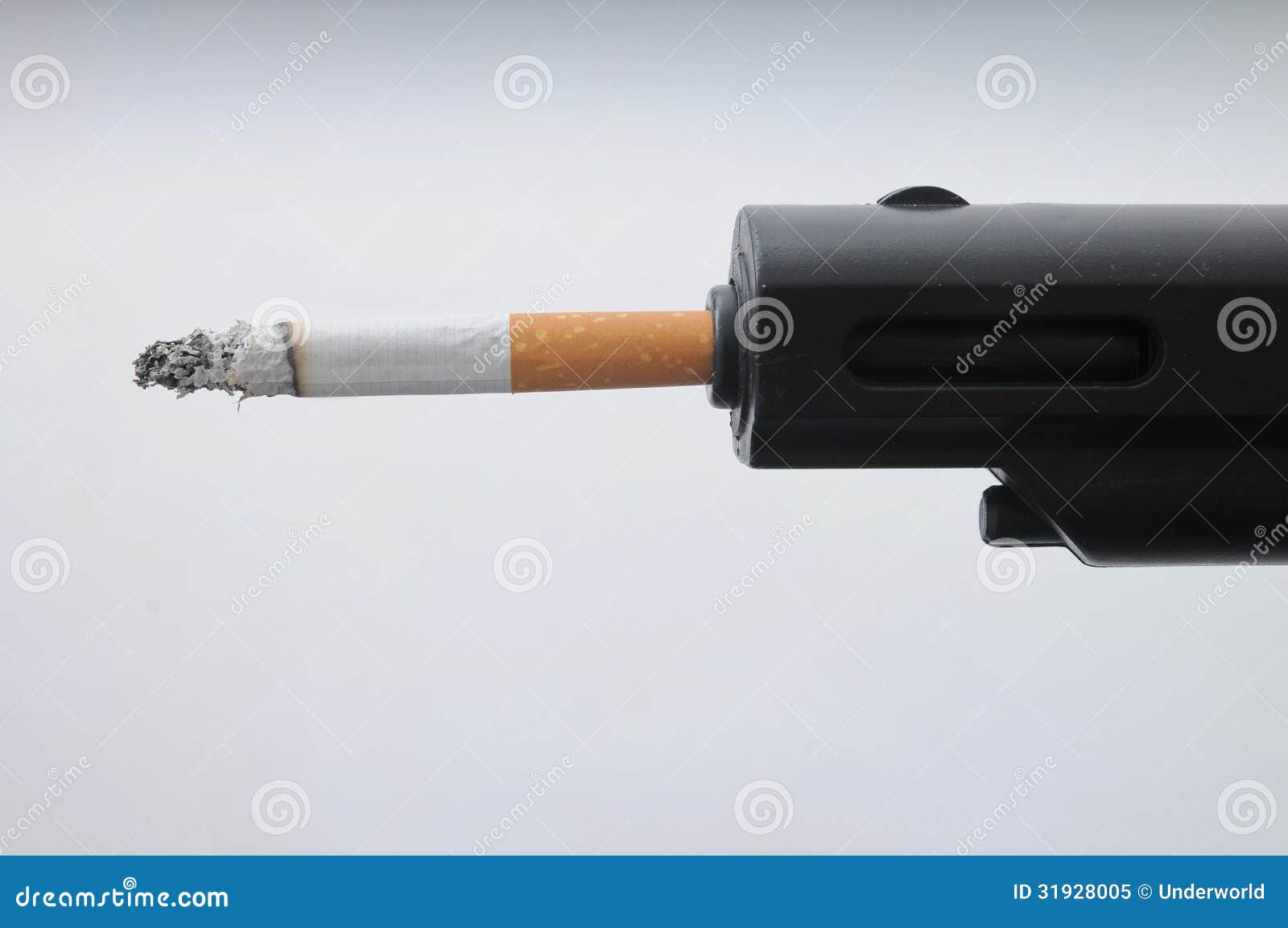 Cigarette and Gun stock image. Image of luxury, adult - 31928005