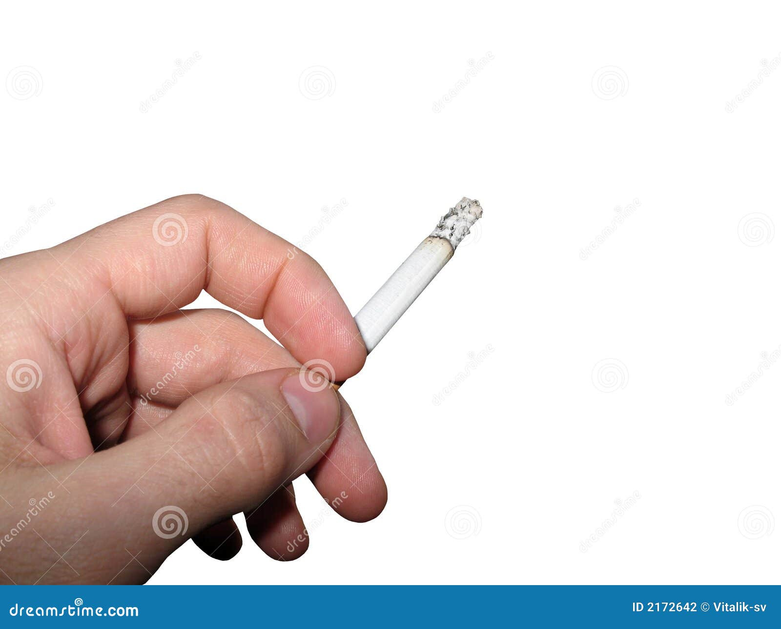 Cigarette in hand isolated stock photo. Image of finger - 2172642
