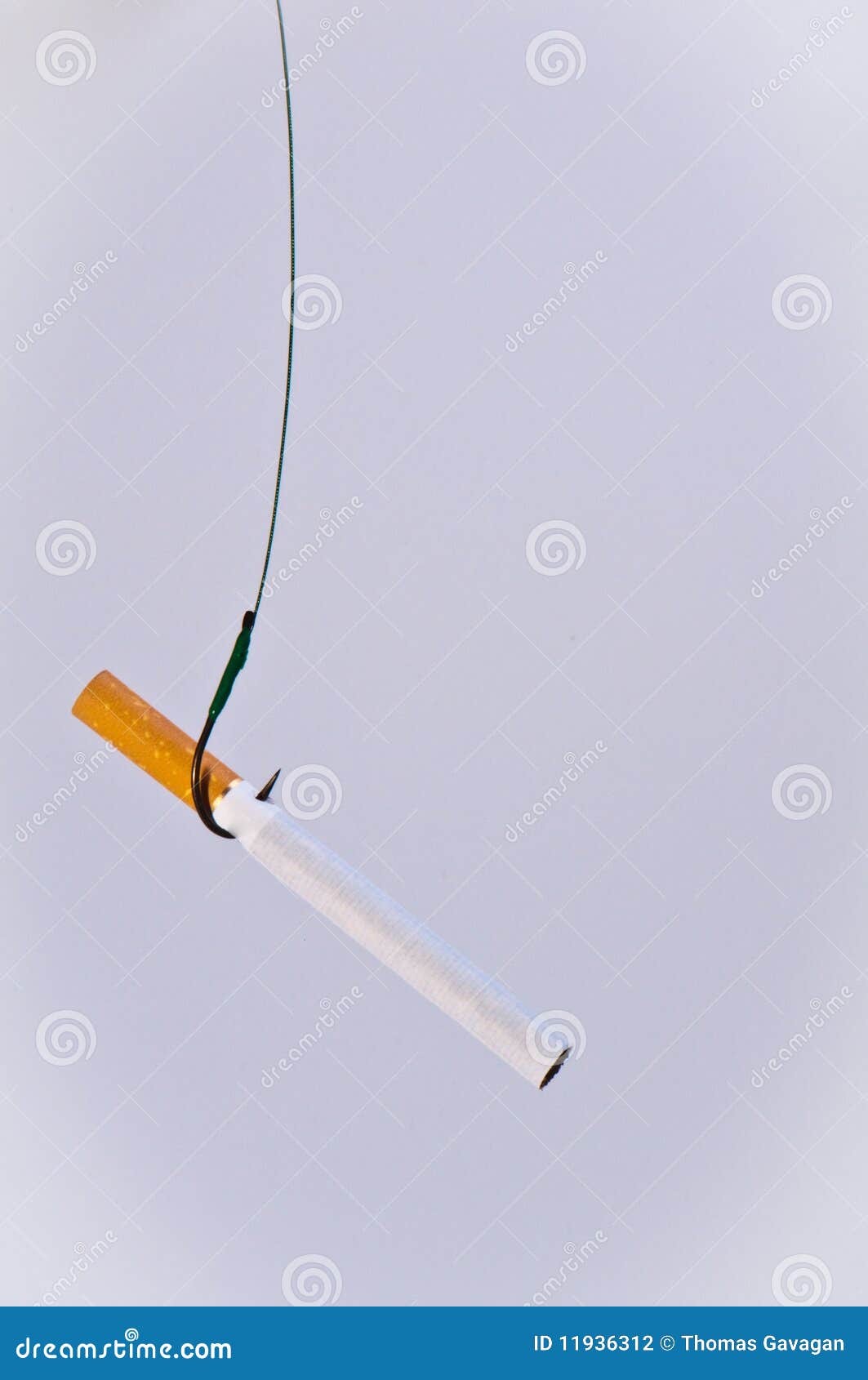 Cigarette on a hook stock photo. Image of addicted, nasty - 11936312