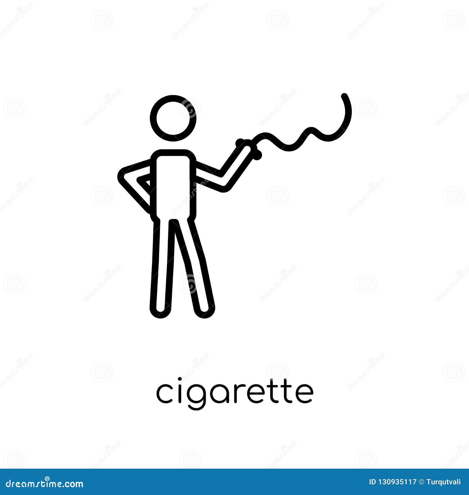 Cigarette Icon. Trendy Modern Flat Linear Vector Cigarette Icon Stock ...