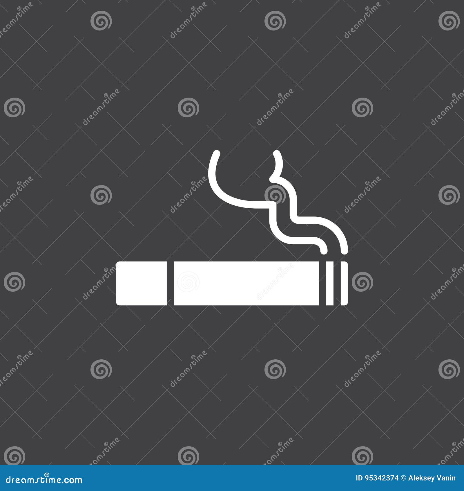 Cigarette Icon Vector, Filled Flat Sign, Solid White Pictogram. Stock ...
