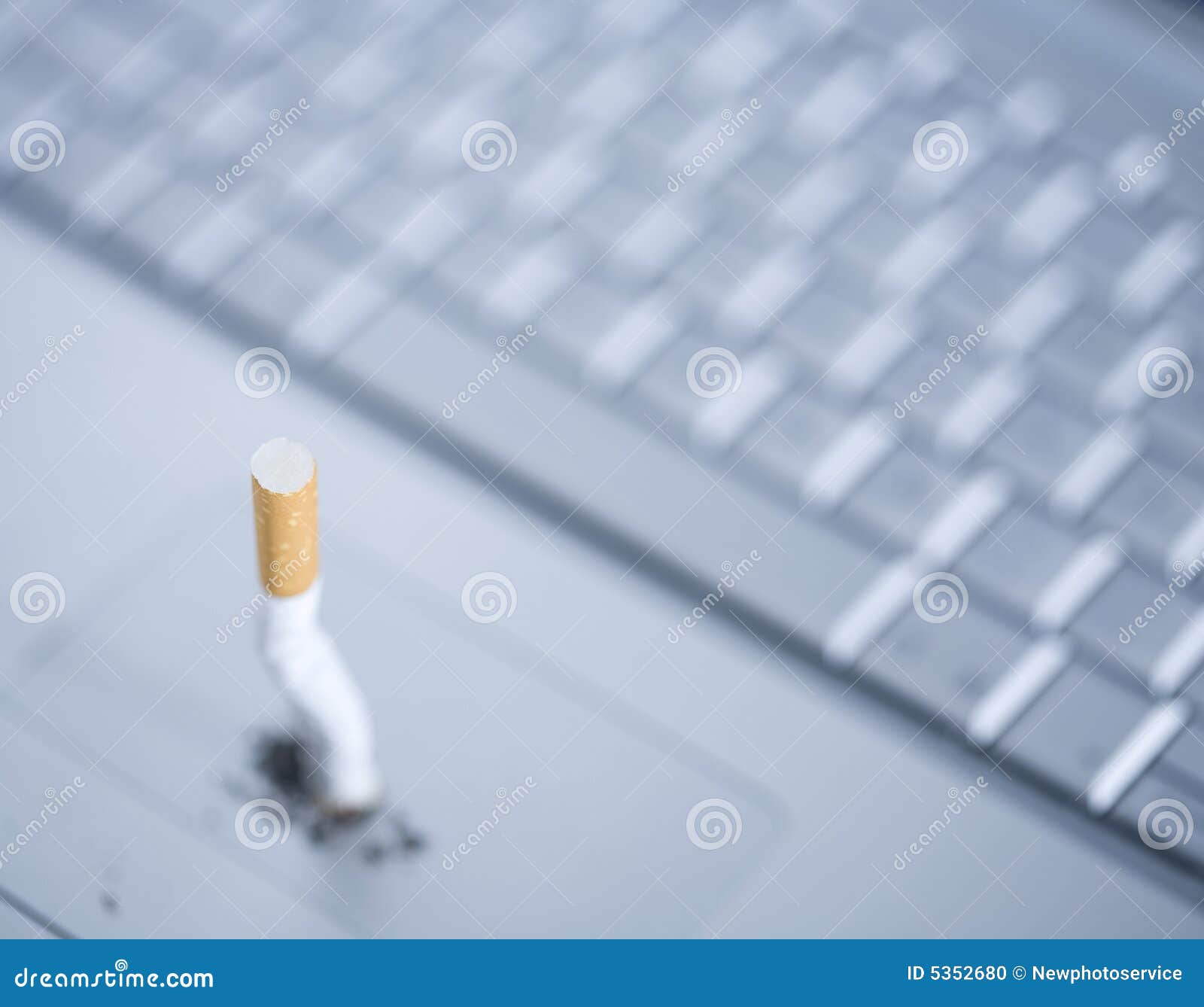 Cigarette off the computer stock photo. Image of stop - 5352680