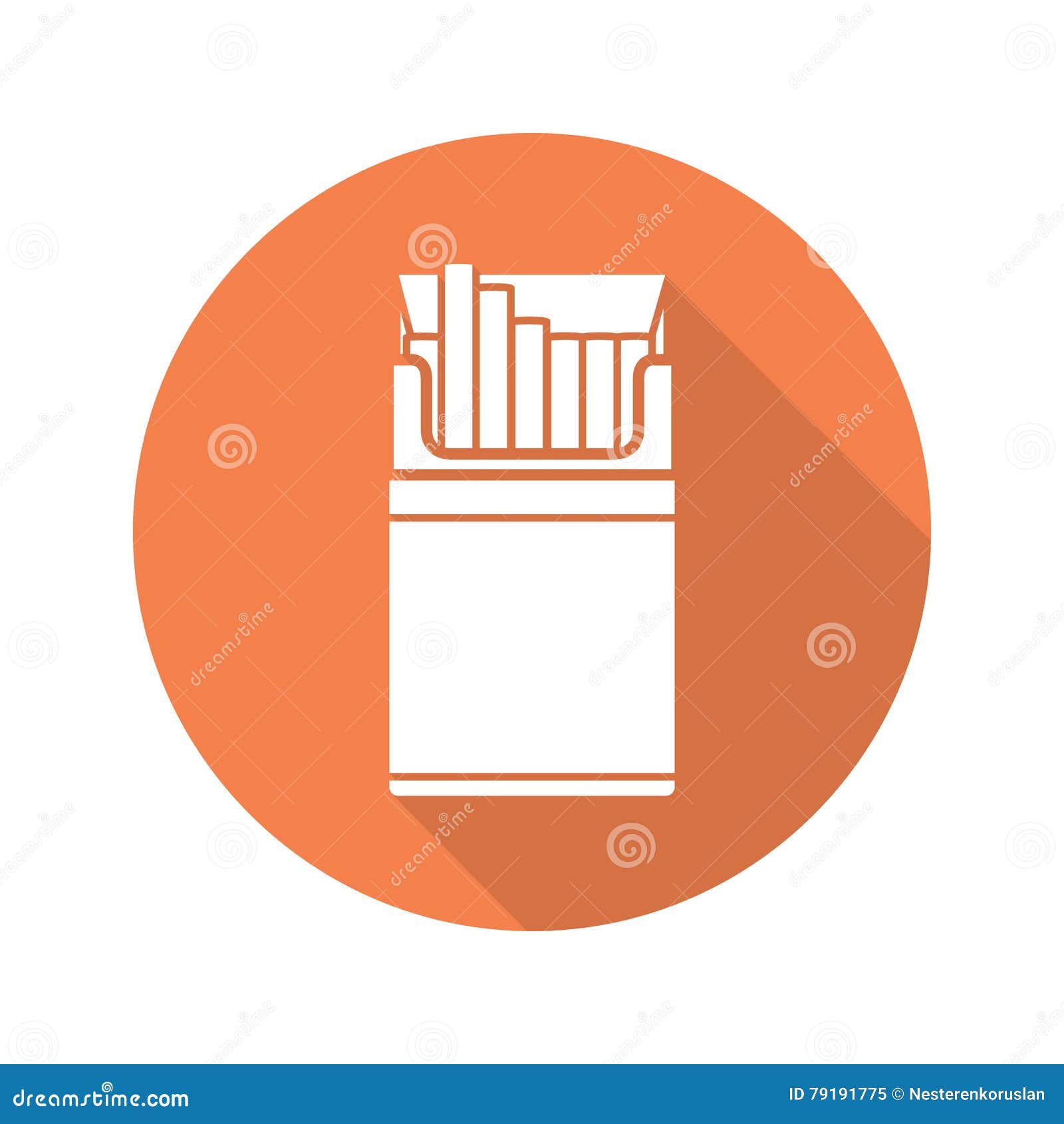 Cigarette Pack Flat Design Long Shadow Icon Stock Vector - Illustration ...