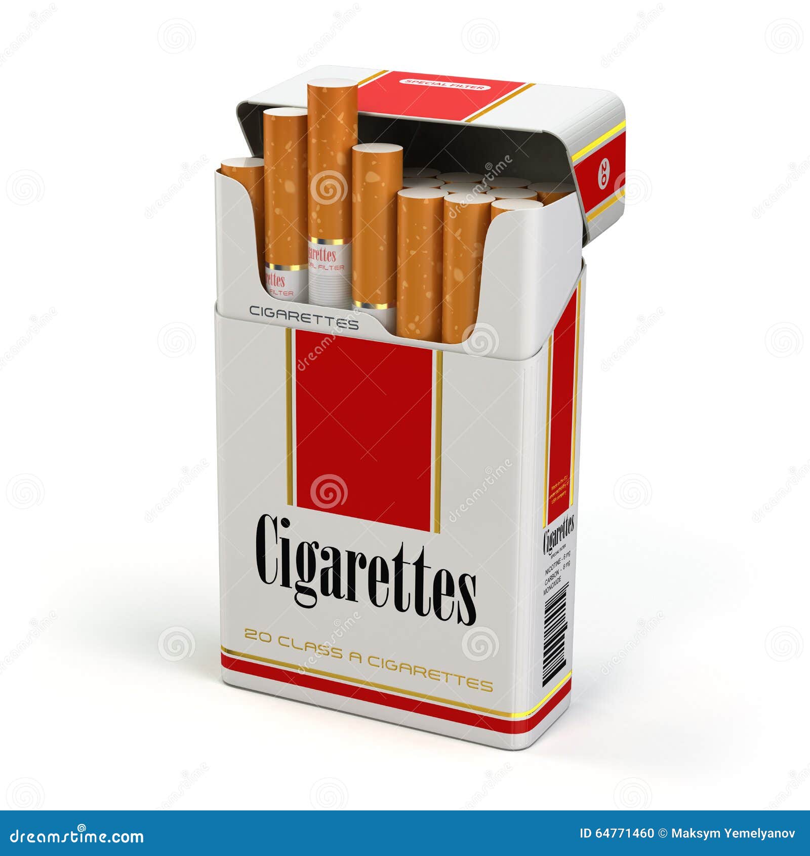 Cigarette Pack on White Background. Stock Illustration - Illustration ...