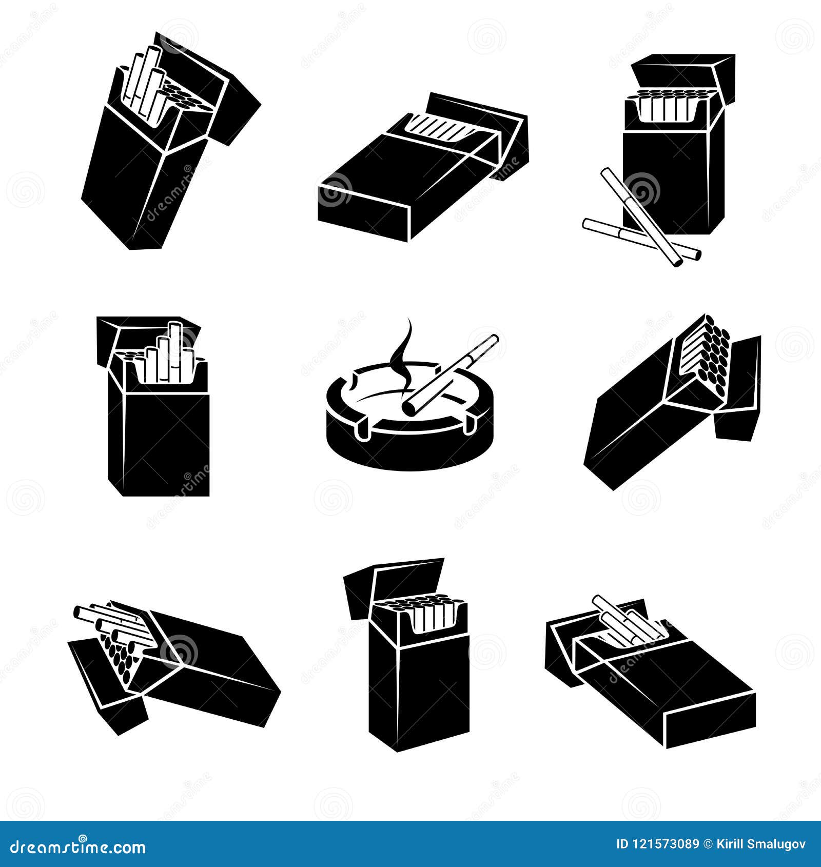 Cigarette Packs Set. Vector Stock Vector - Illustration of addiction ...