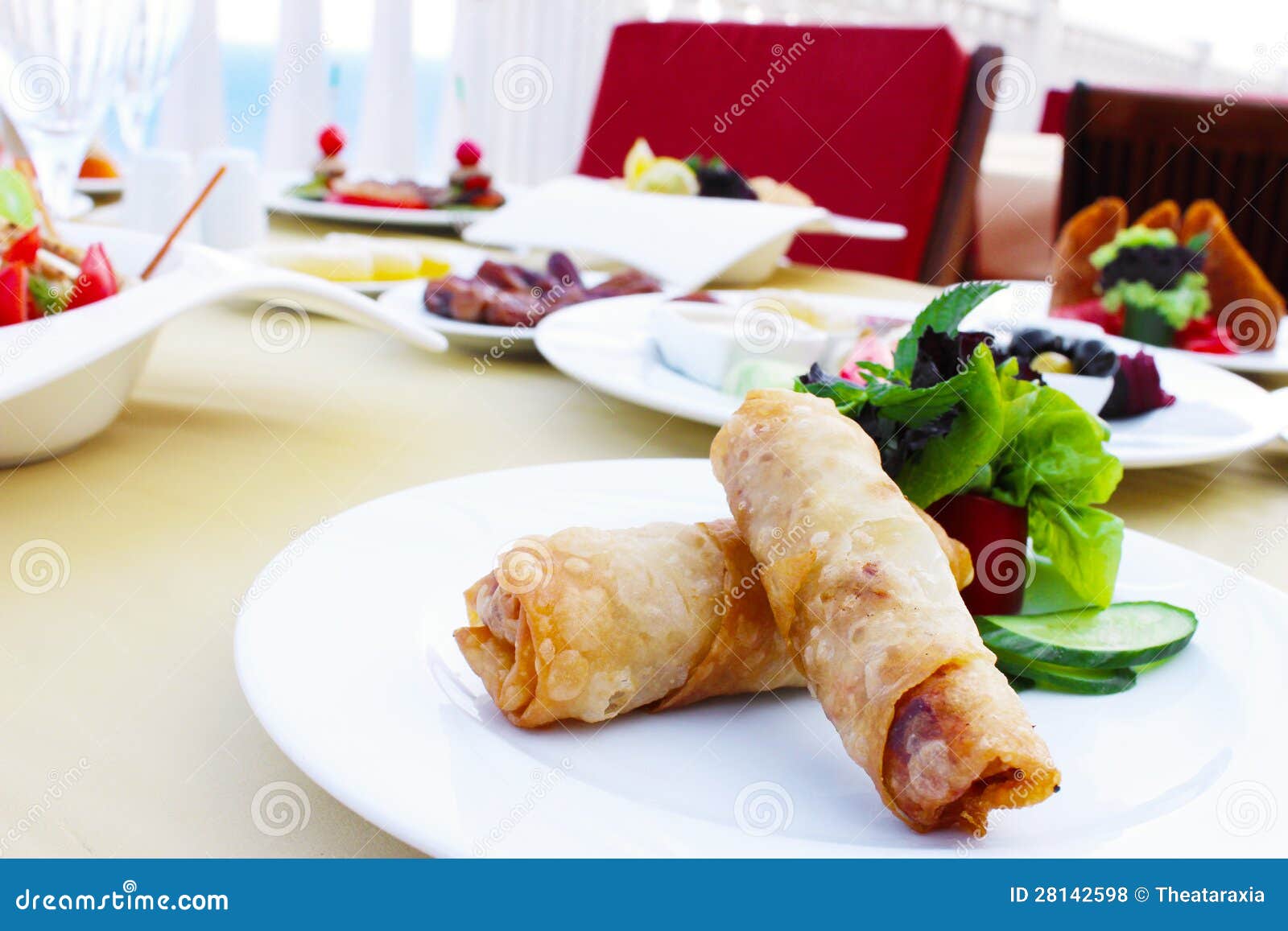 Cigarette pastry stock photo. Image of salad, pastry - 28142598
