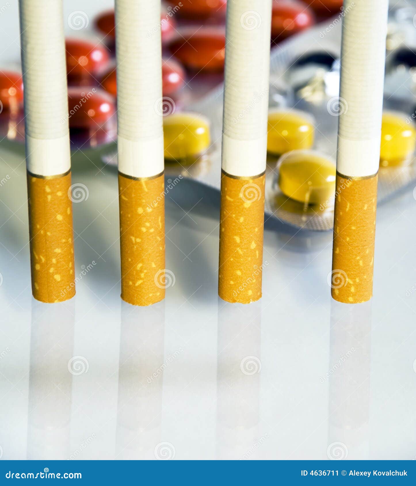 Cigarette and pills stock image. Image of cigarette, medical - 4636711