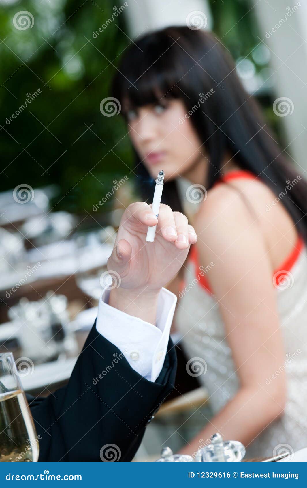 Cigarette at Restaurant stock photo. Image of woman, asian - 12329616