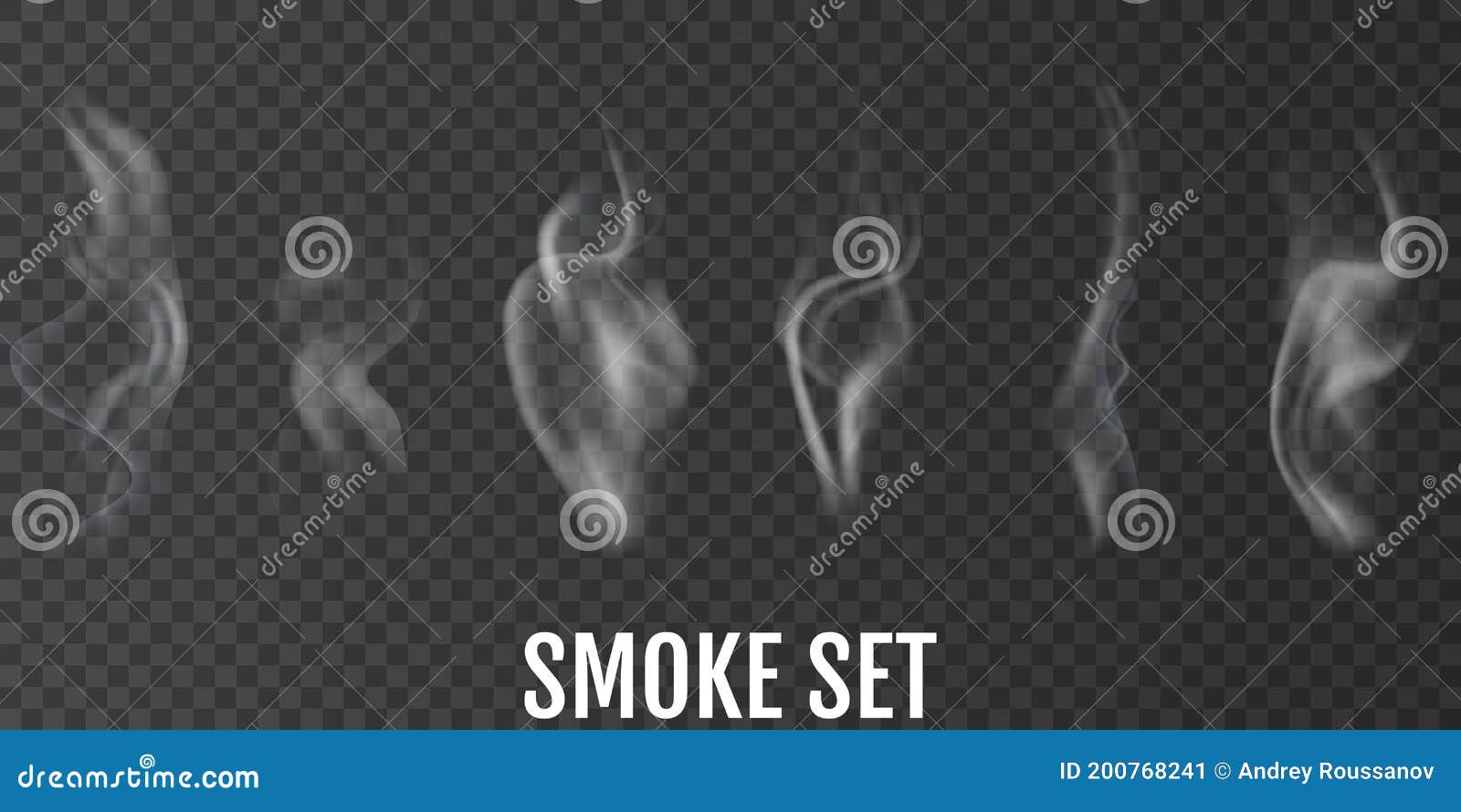 Cigarette Smoke. Set of Realistic Smoke Stock Vector - Illustration of ...