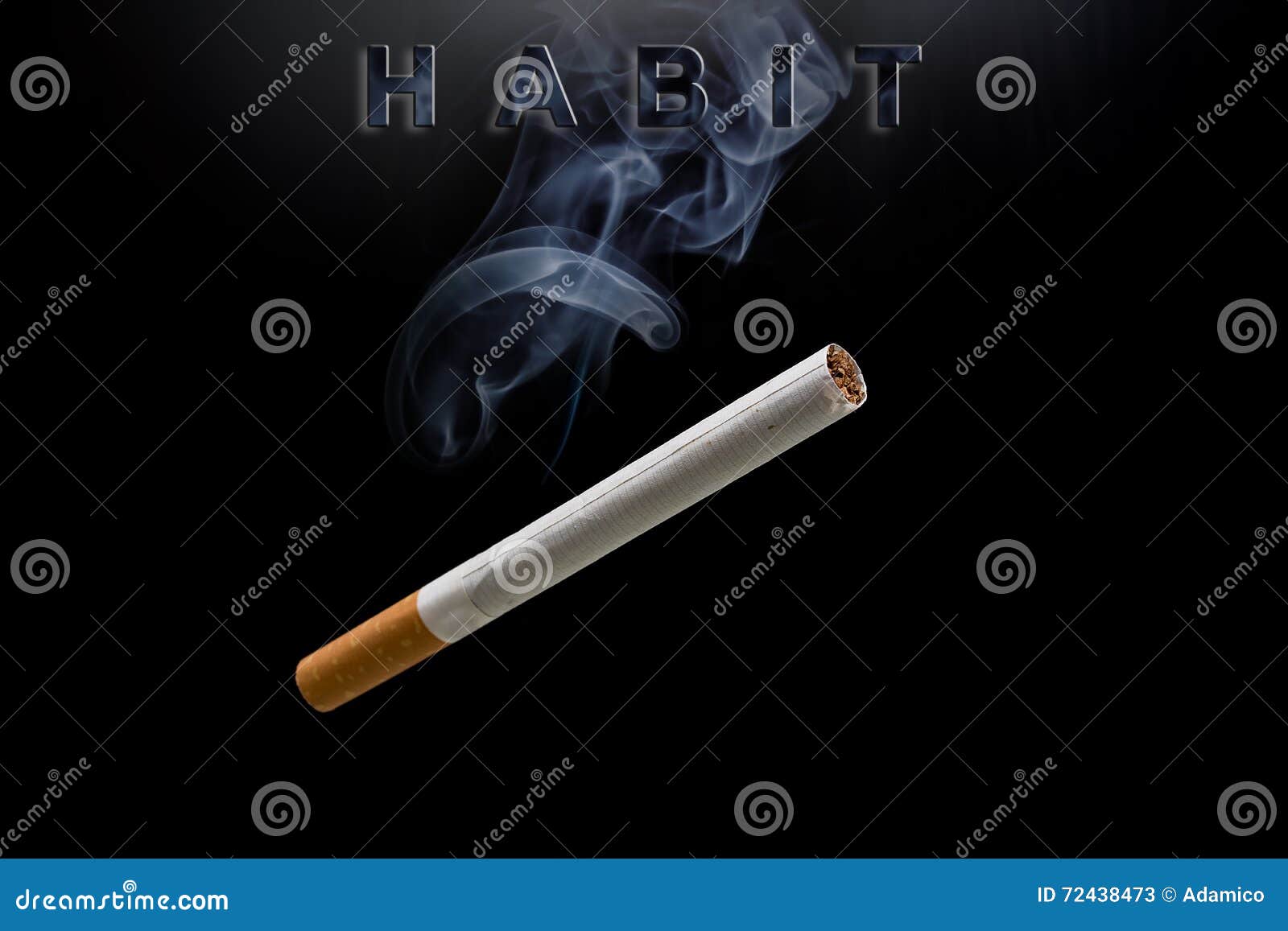 Cigarette, Smoke and Text Habit Stock Image - Image of fume, burning ...