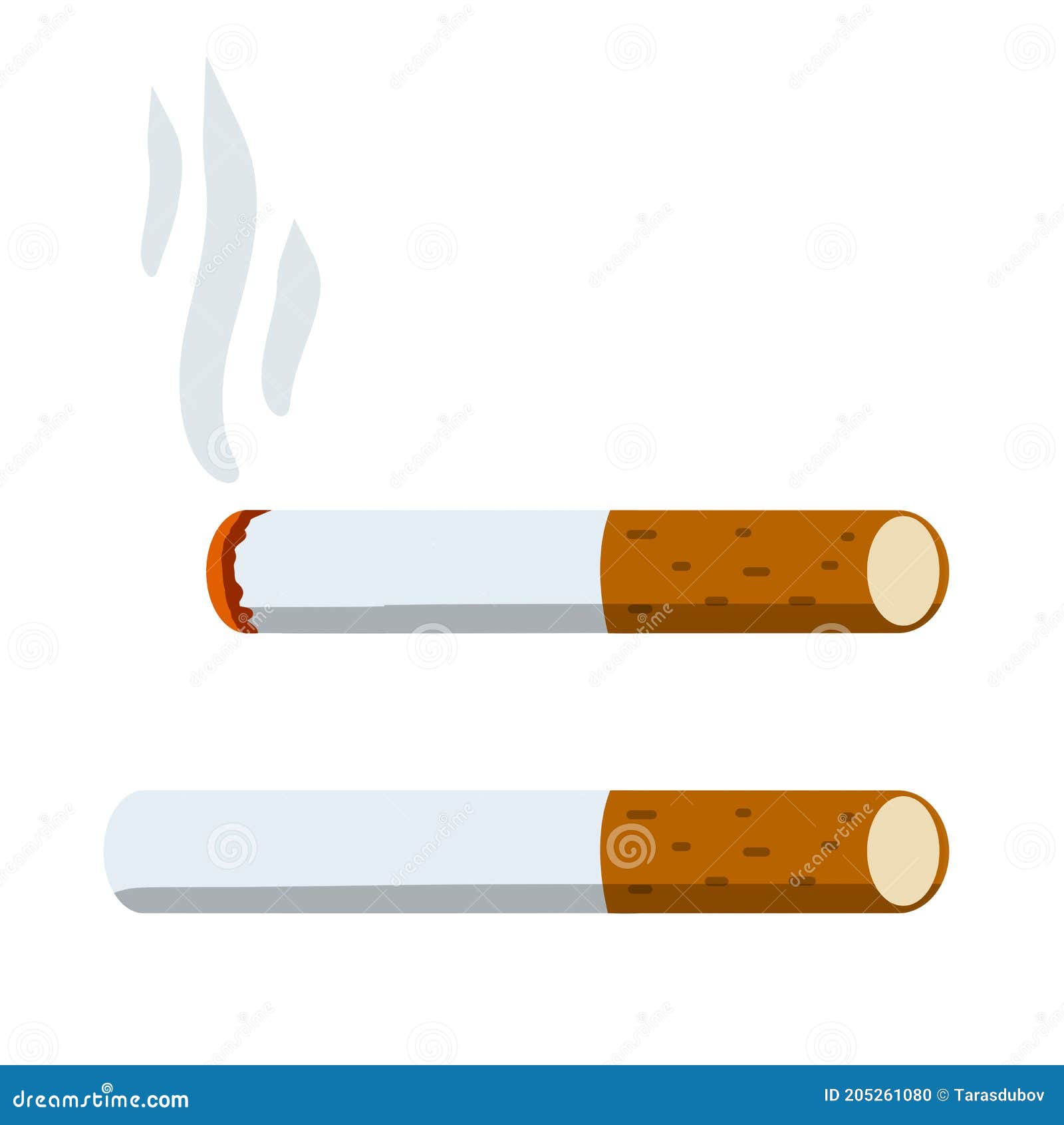 Cigarette. Smoking and a Cigarette with Smoke. Bad Habit Stock Vector ...