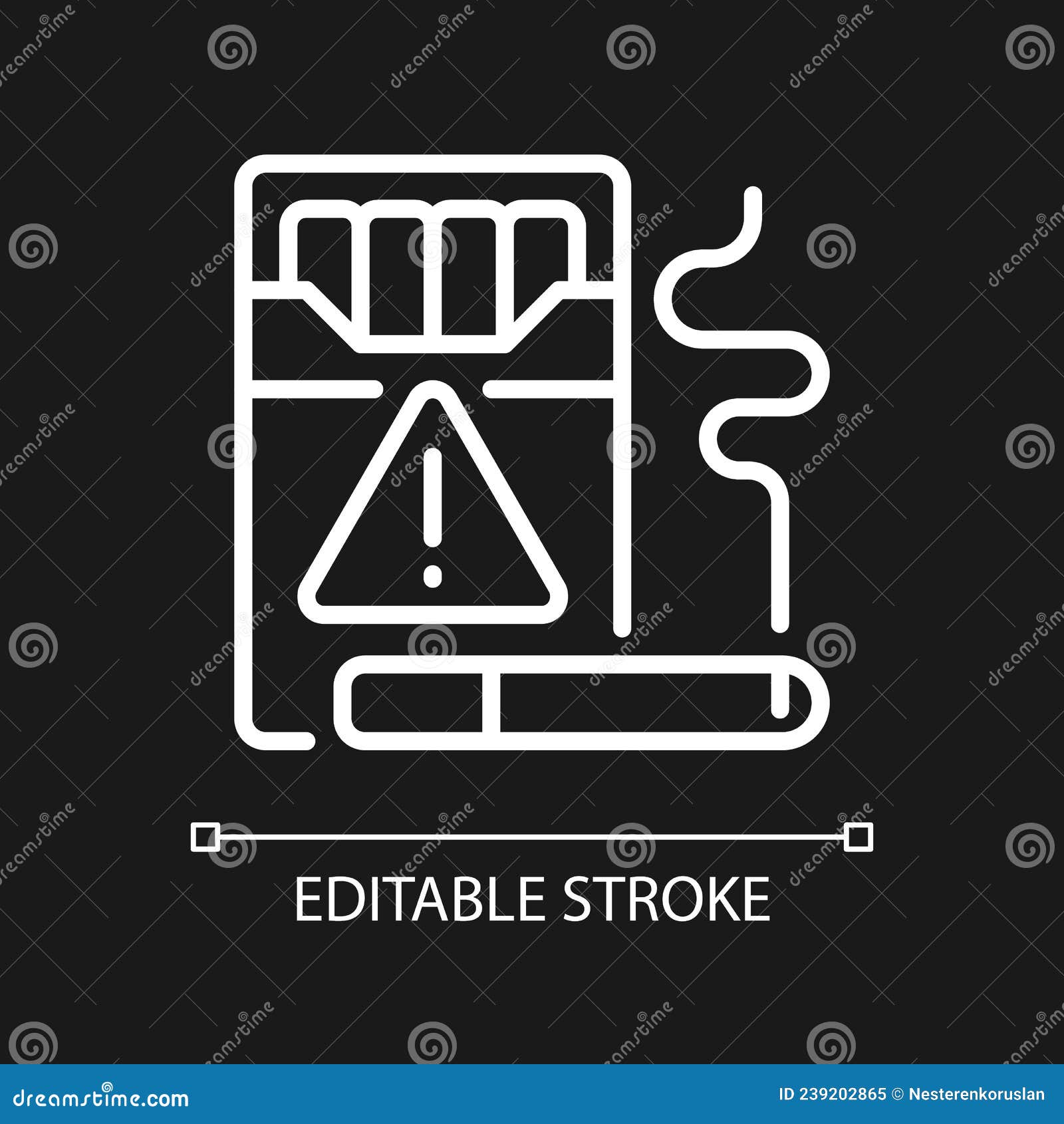 Cigarette Smuggling White Linear Icon for Dark Theme Stock Vector ...