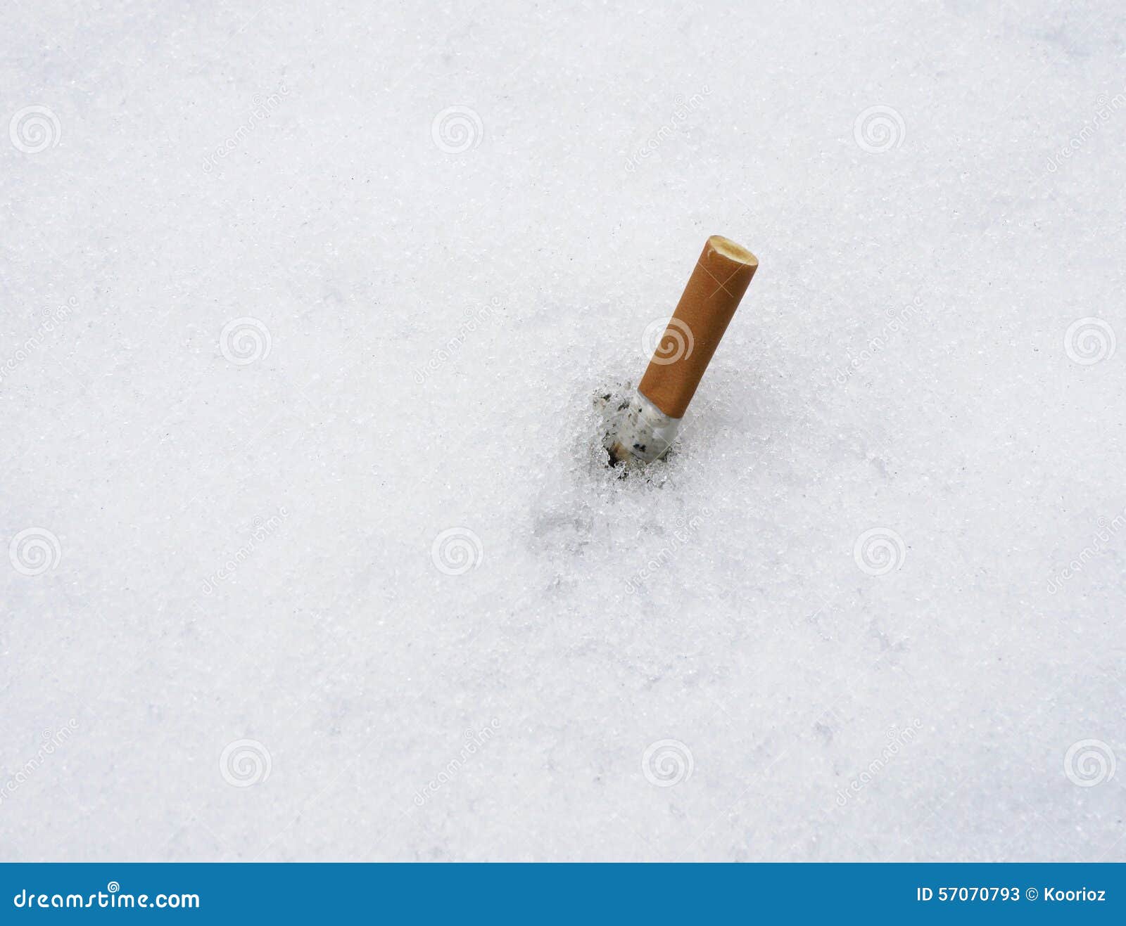 Cigarette in snow stock image. Image of stub, street - 57070793
