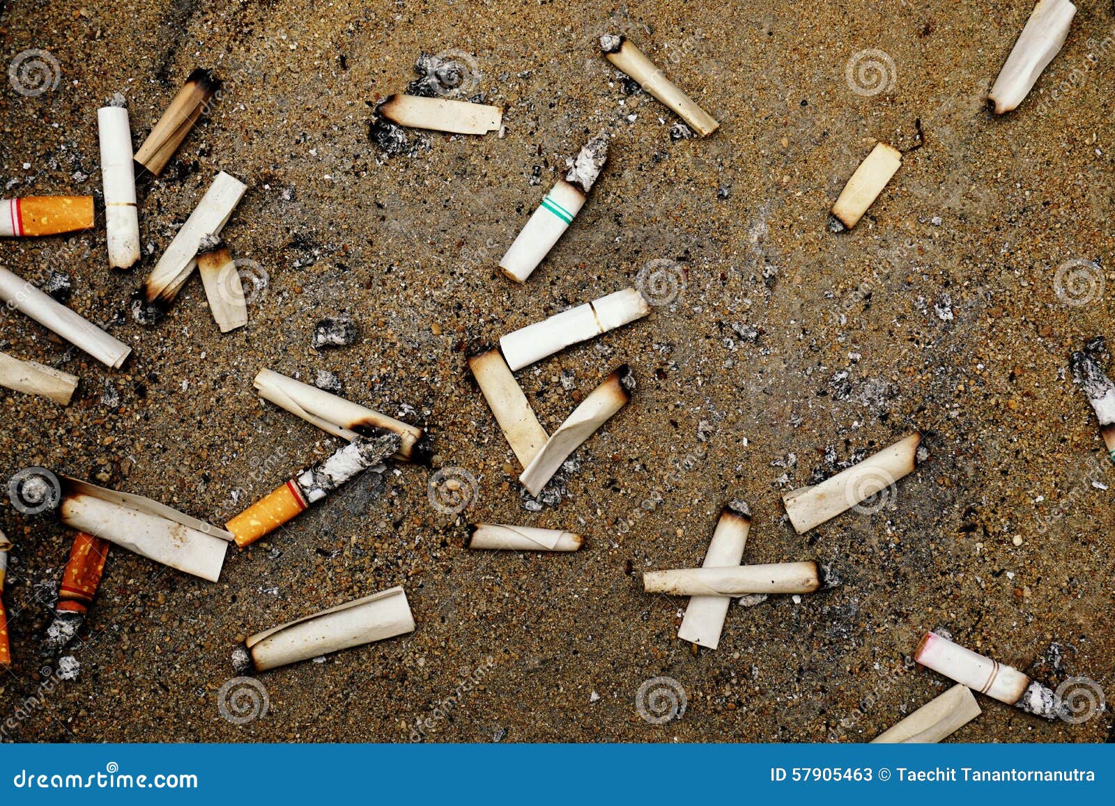 Cigarette stub on sand stock image. Image of pollute - 57905463