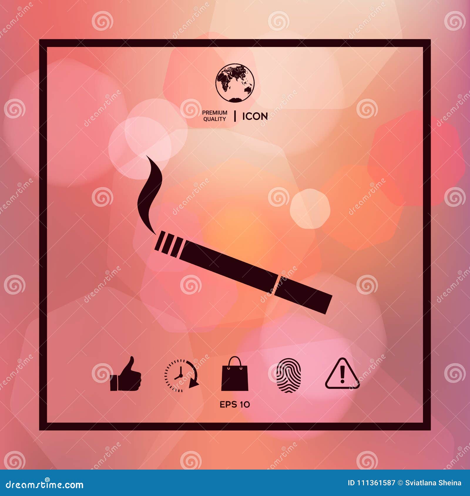 Cigarette symbol icon stock vector. Illustration of sign - 111361587