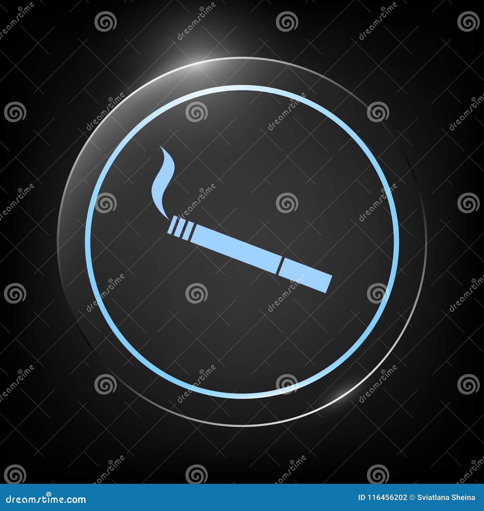 Cigarette symbol icon stock vector. Illustration of health - 116456202