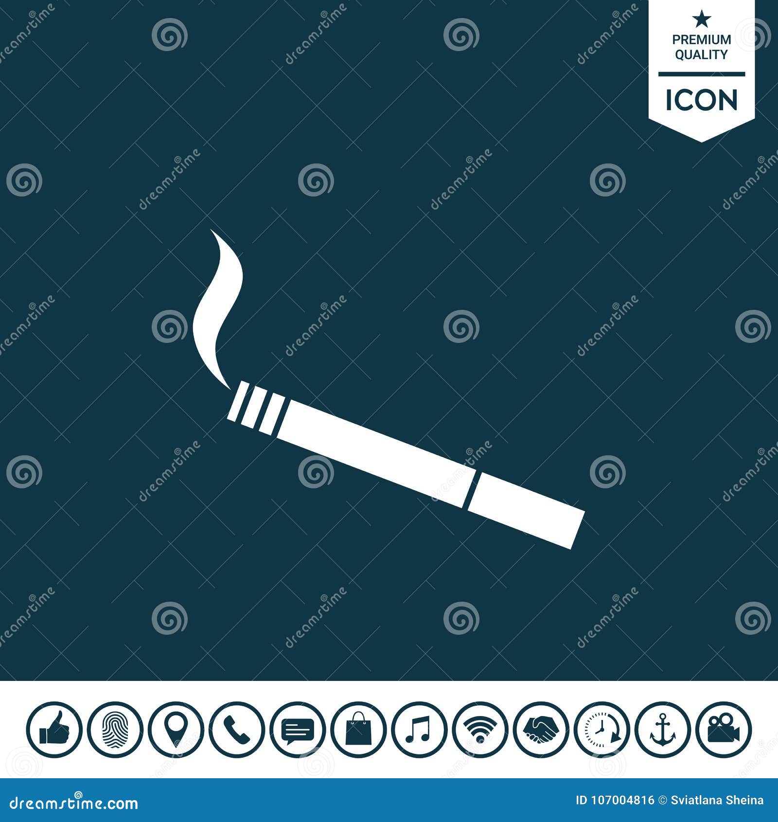 Cigarette symbol icon stock vector. Illustration of background - 107004816