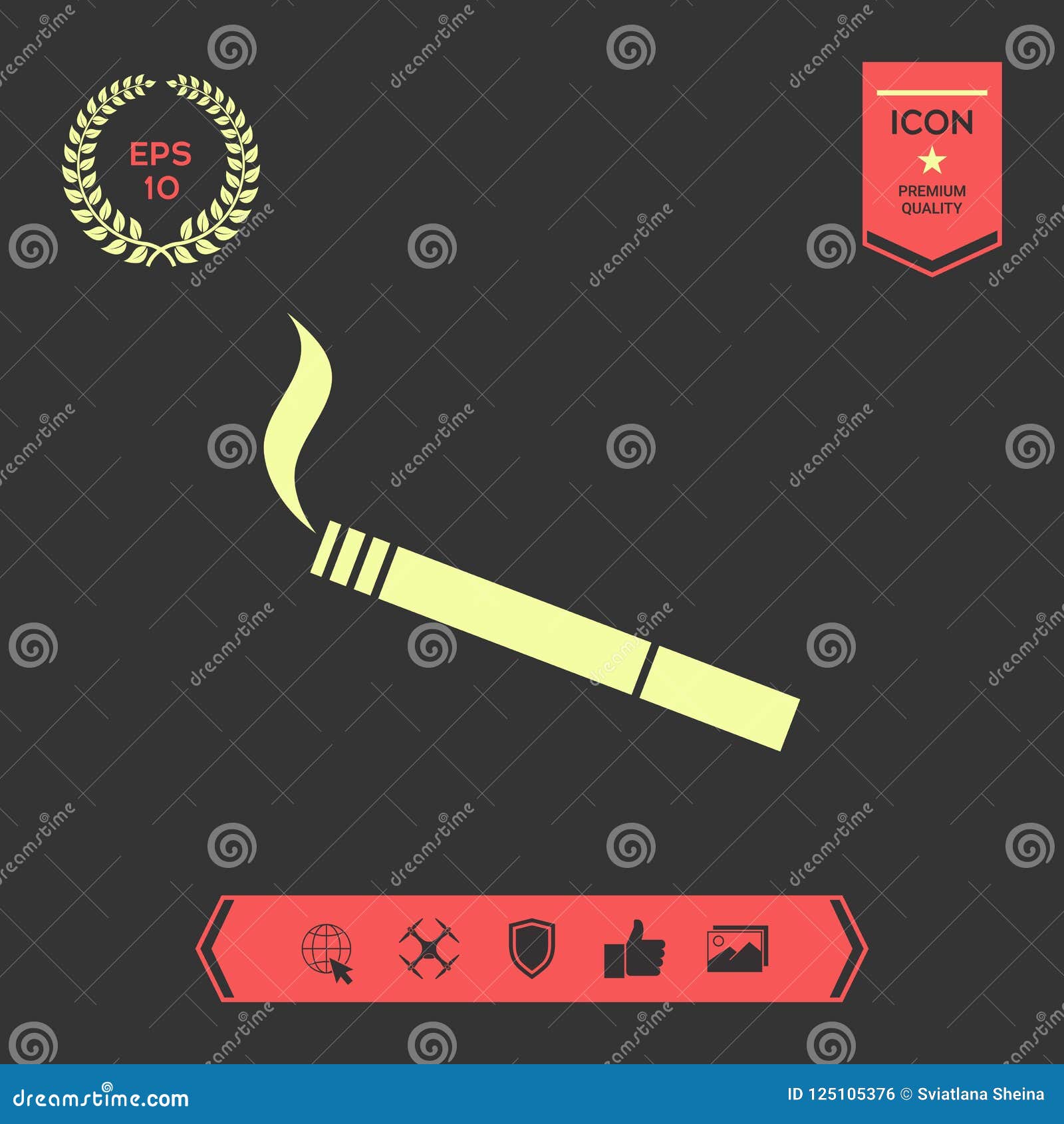 Cigarette Symbol Icon . Graphic Elements for Your Design Editorial ...