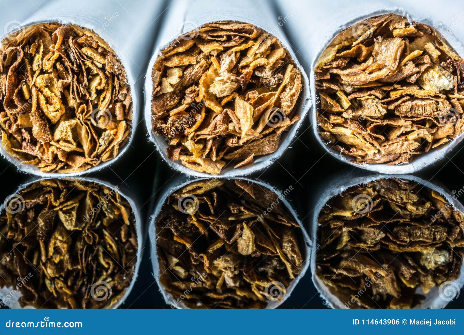 Cigarette Macro with a Tobacconist with a Reflection in a Black Glass ...