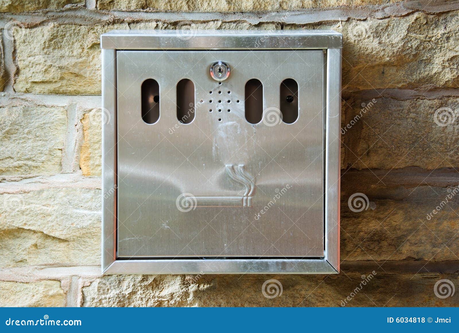 Cigarette trash can stock photo. Image of keyhole, brick - 6034818