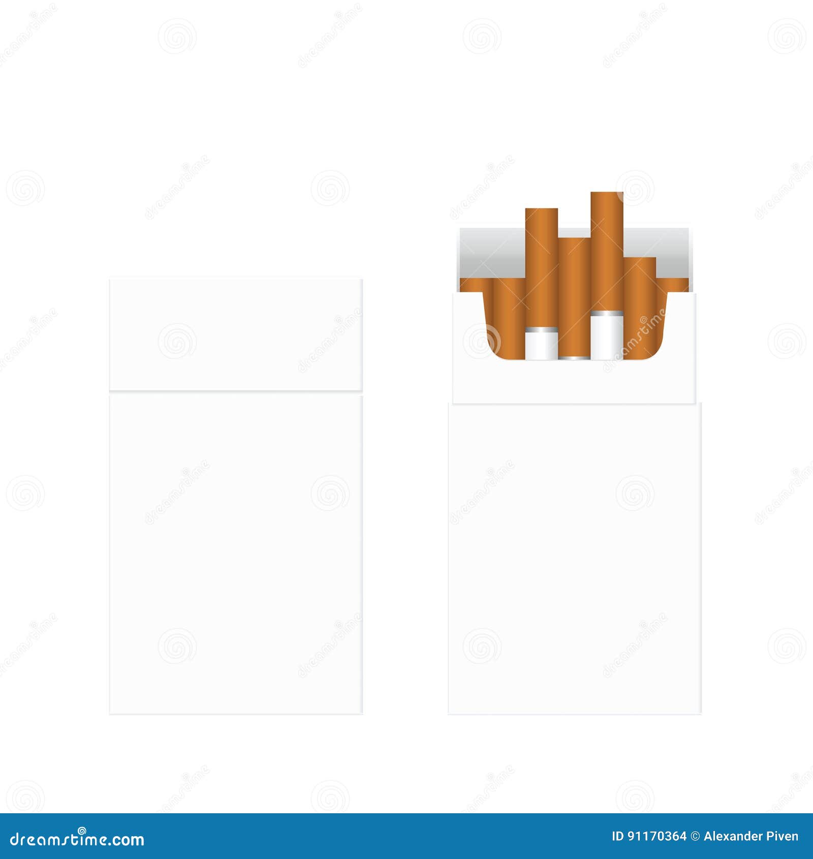 Cigarette. Vector Blank Pack Package Box of Cigarettes Stock Vector ...