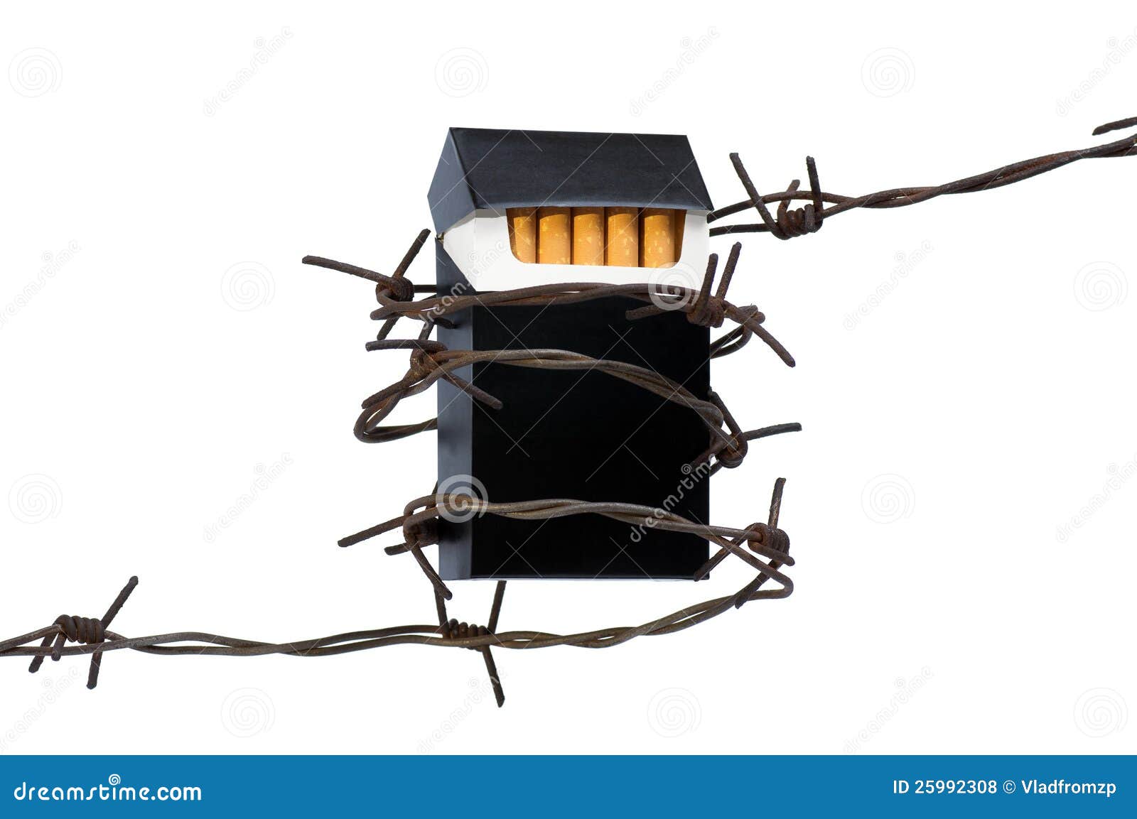 Cigarettes in barbed wire stock photo. Image of security - 25992308