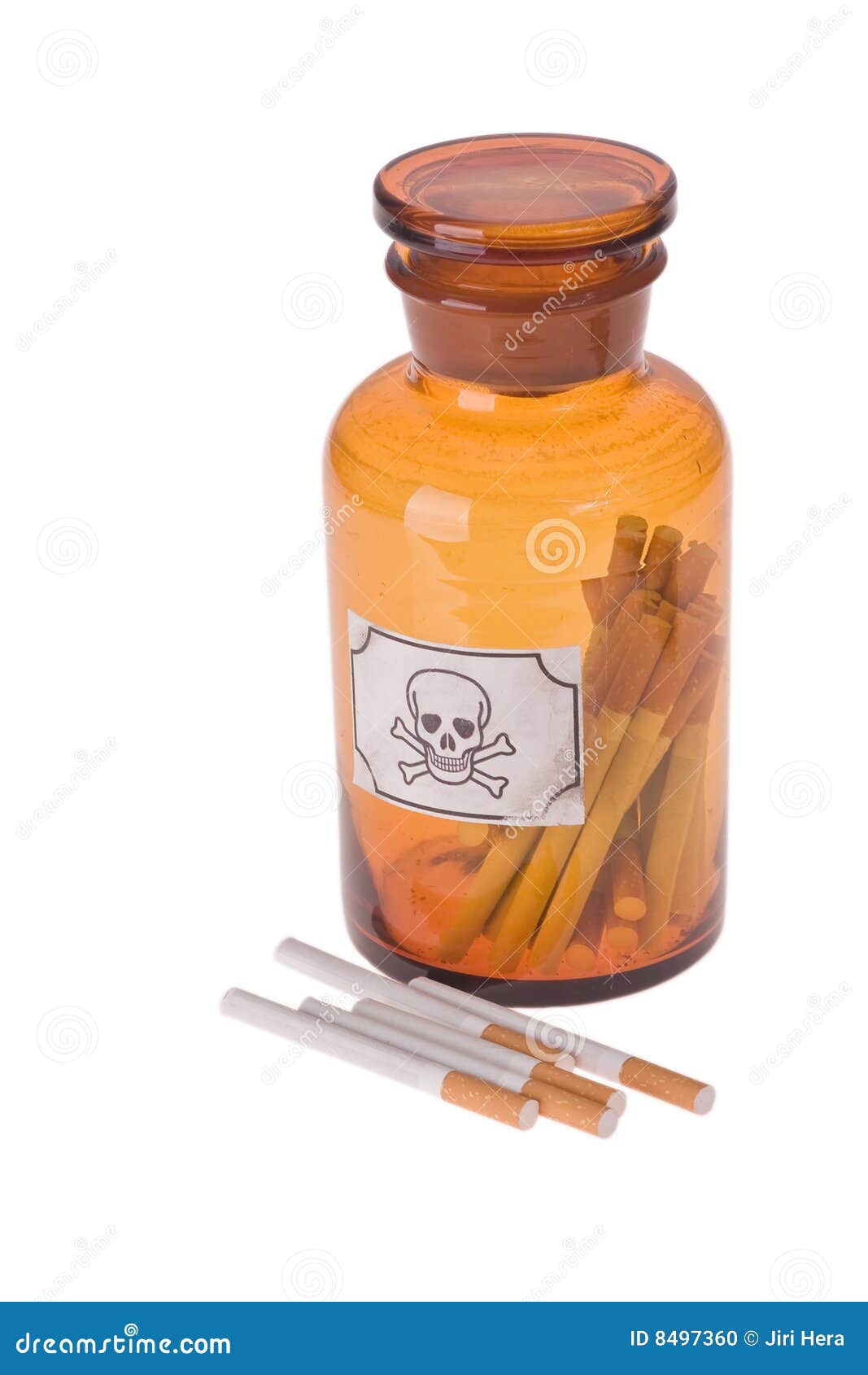 Cigarettes in Bottle of Poison Stock Photo - Image of isolated, lung ...