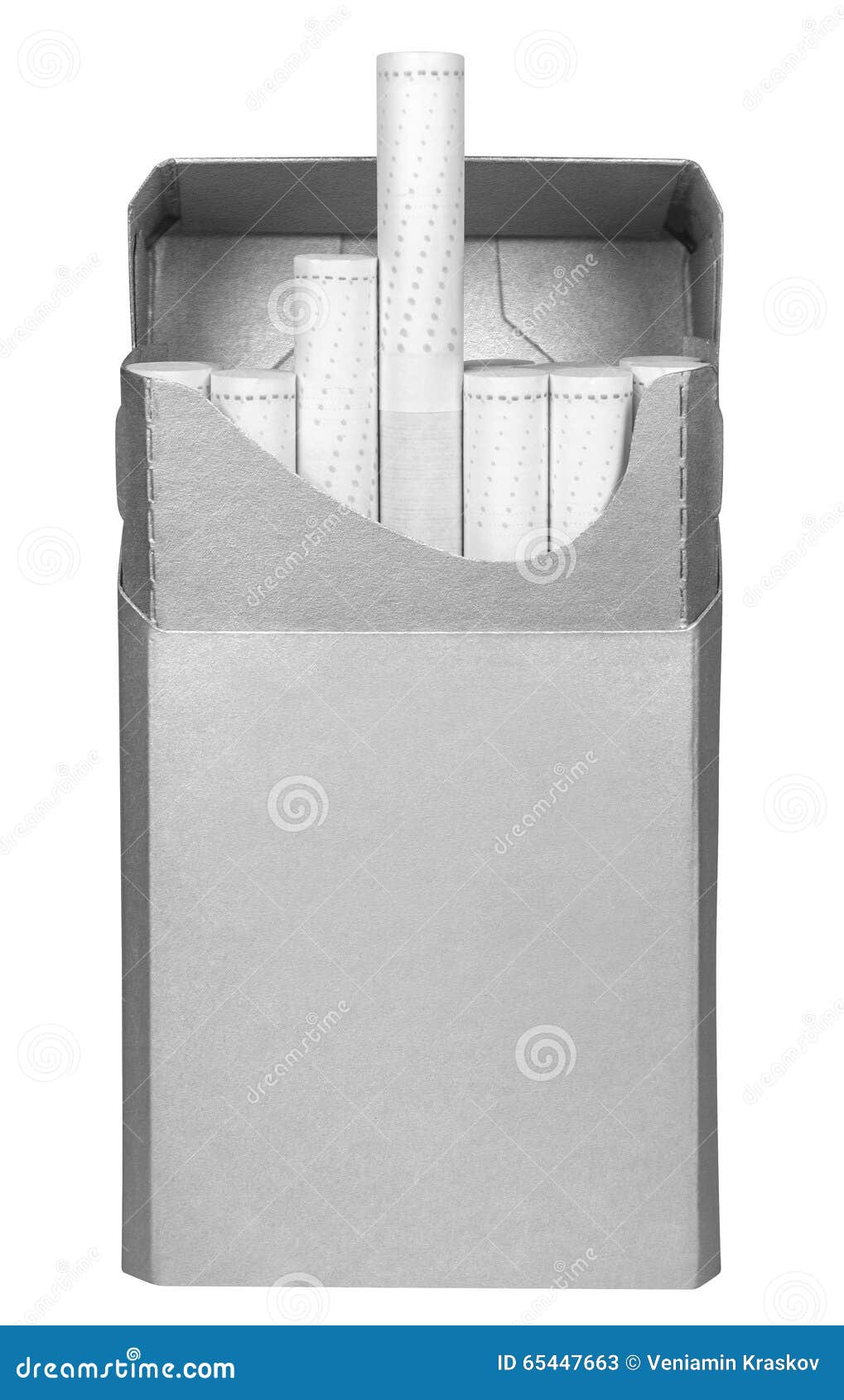 Cigarettes box - opened stock image. Image of grayscale - 65447663