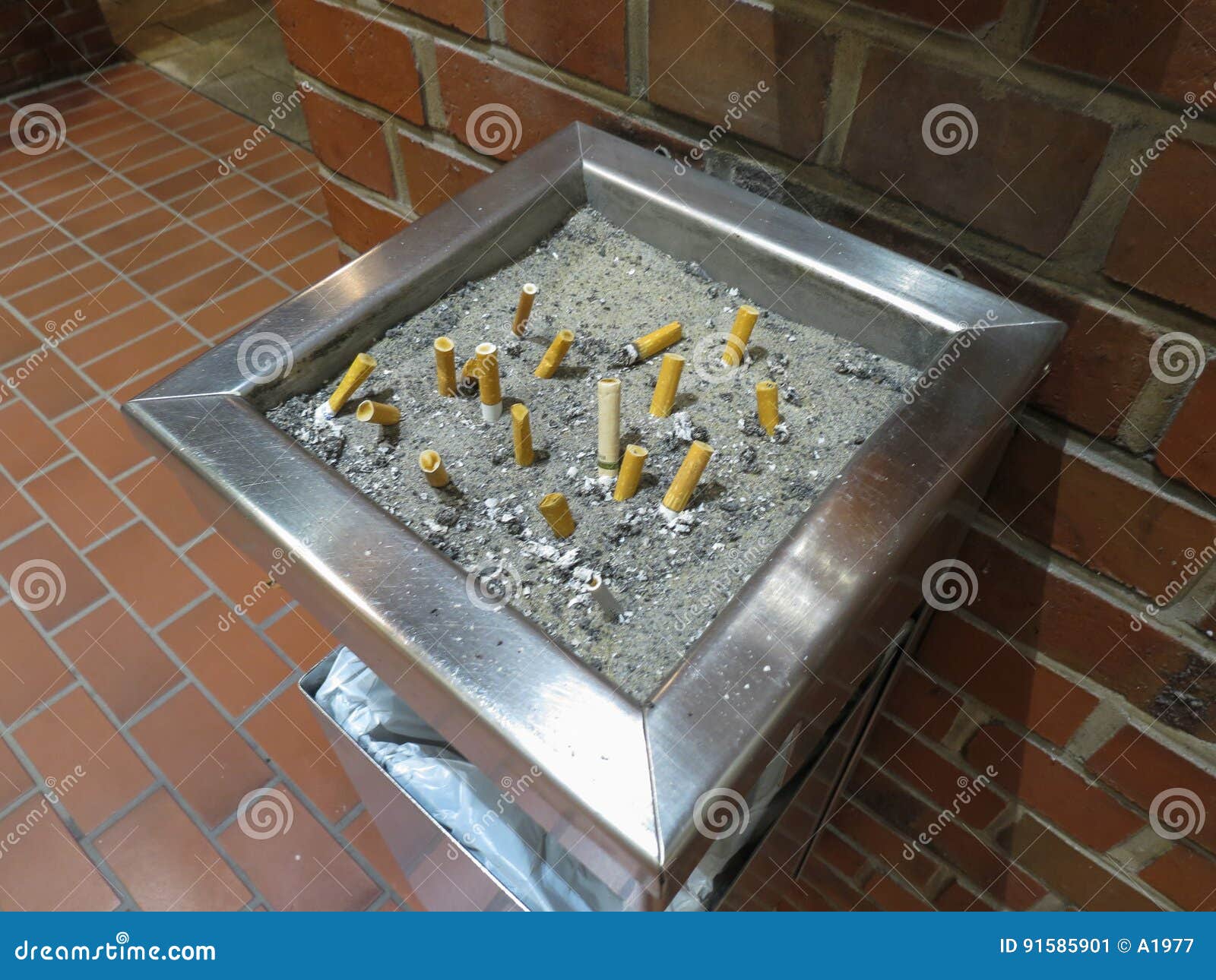 Cigarettes in a tray stock image. Image of closeup, metal - 91585901