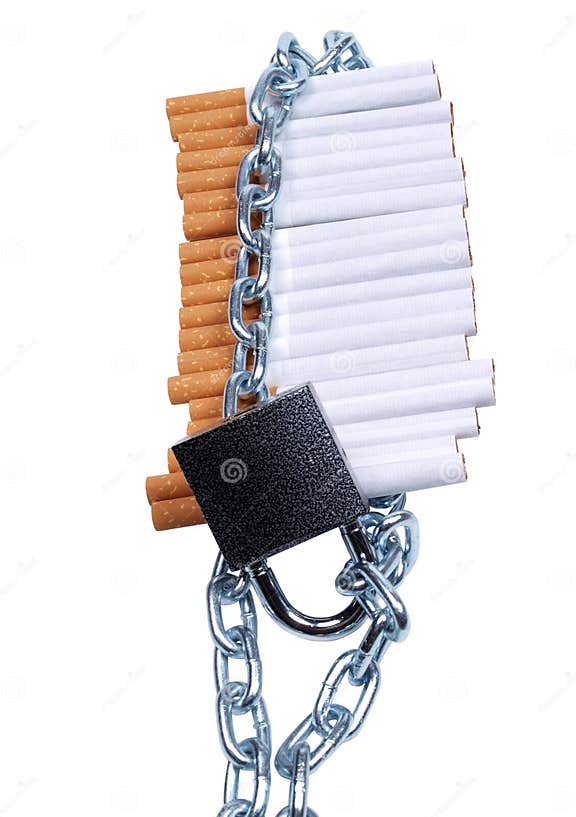 Cigarettes and a chain stock photo. Image of metal, background - 22059862