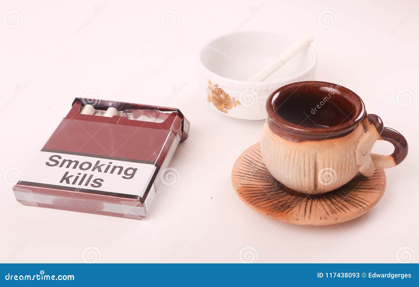 Cigarettes with coffee stock image. Image of coffee - 117438093