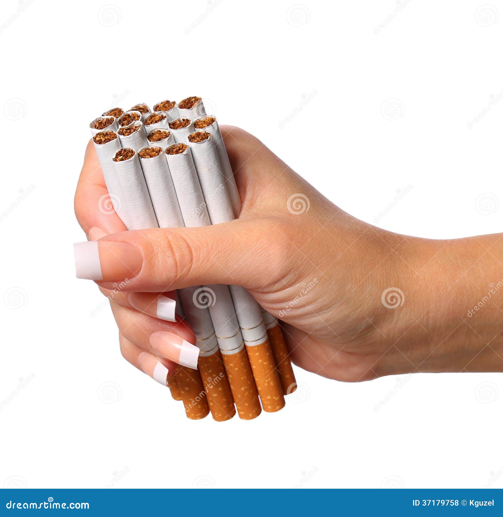 Cigarettes in Female Hand Isolated Stock Photo - Image of closeup, dead ...