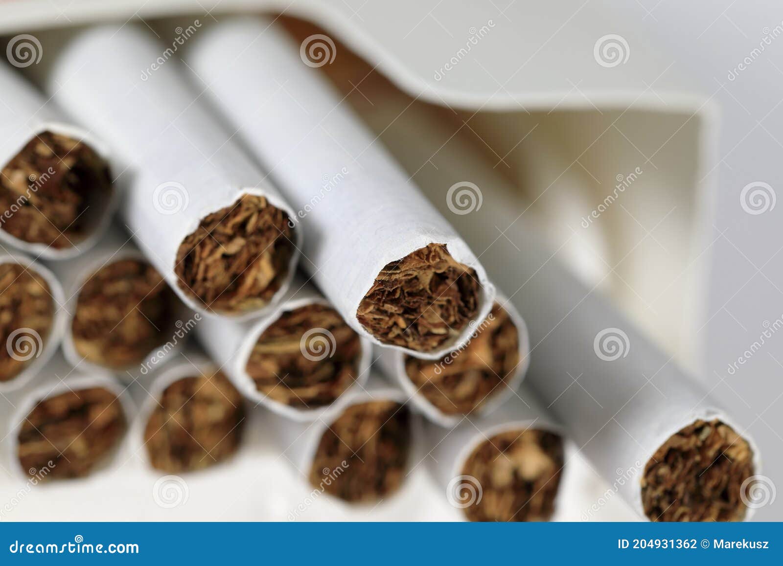Cigarettes without Filter in an Open Pack Stock Photo - Image of habit ...