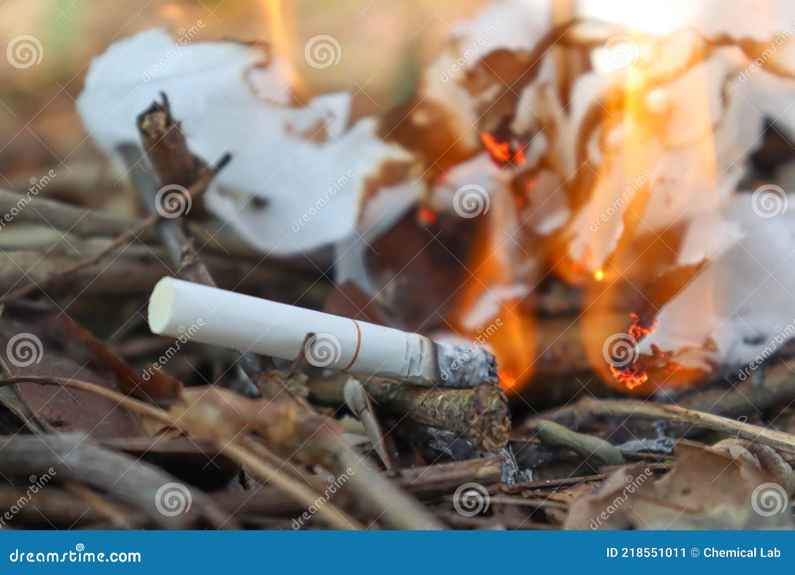 Cigarettes are fire stock image. Image of campfire, cigarette - 218551011