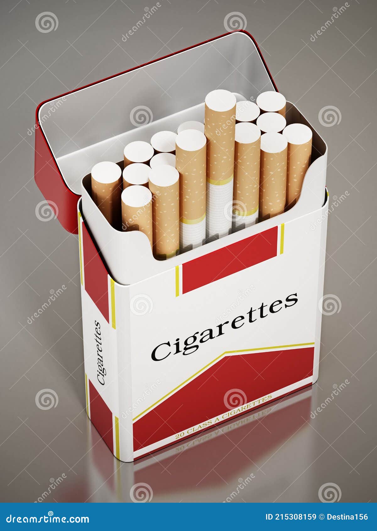 Cigarettes Inside Fictitious Package. 3D Illustration Stock ...