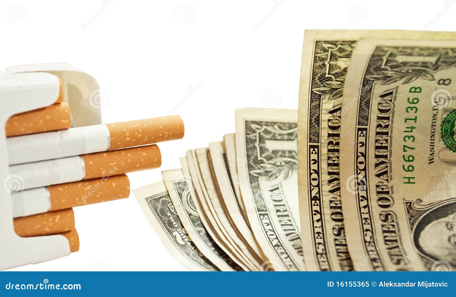 Cigarettes and money stock image. Image of money, expensive - 16155365