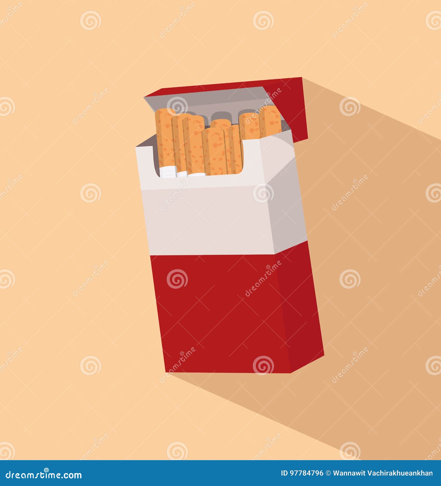 Cigarettes in pack stock vector. Illustration of problem - 97784796
