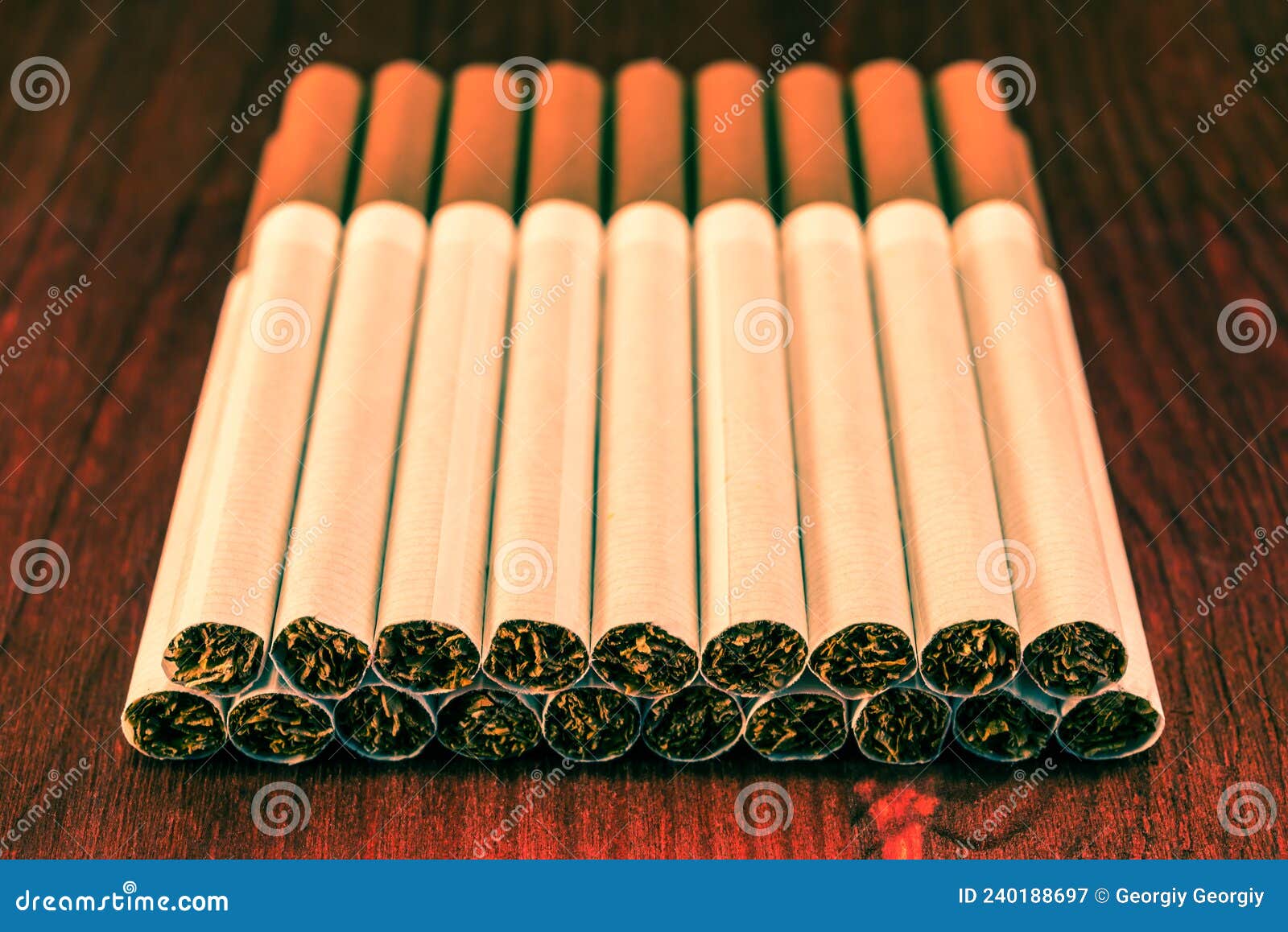 Cigarettes on the table stock image. Image of ideas - 240188697