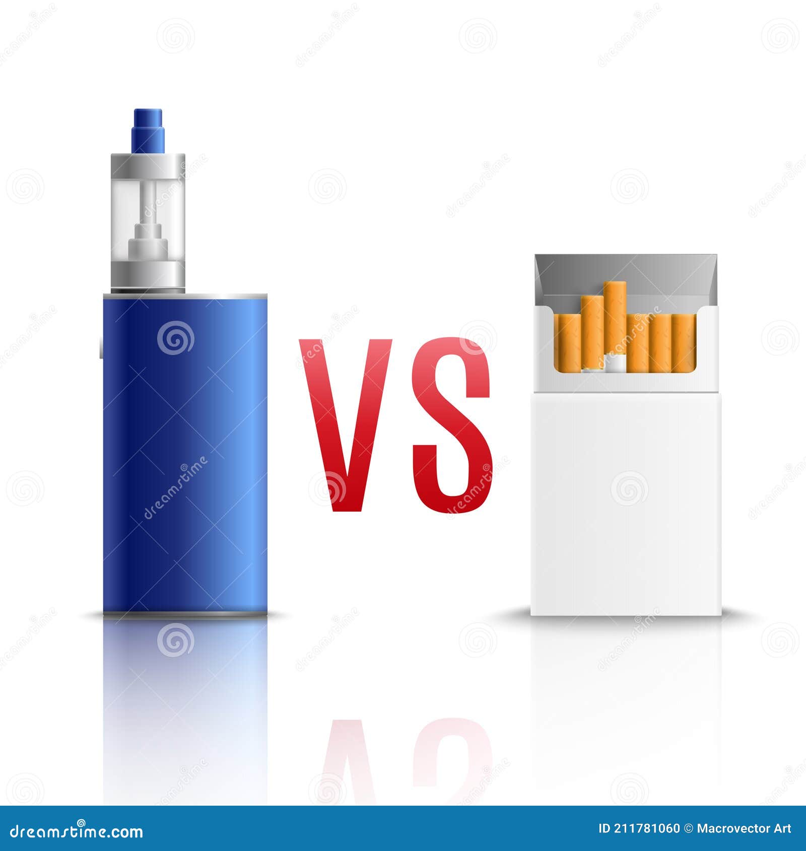 Cigarettes VS Vaping Realistic Stock Vector - Illustration of pack ...