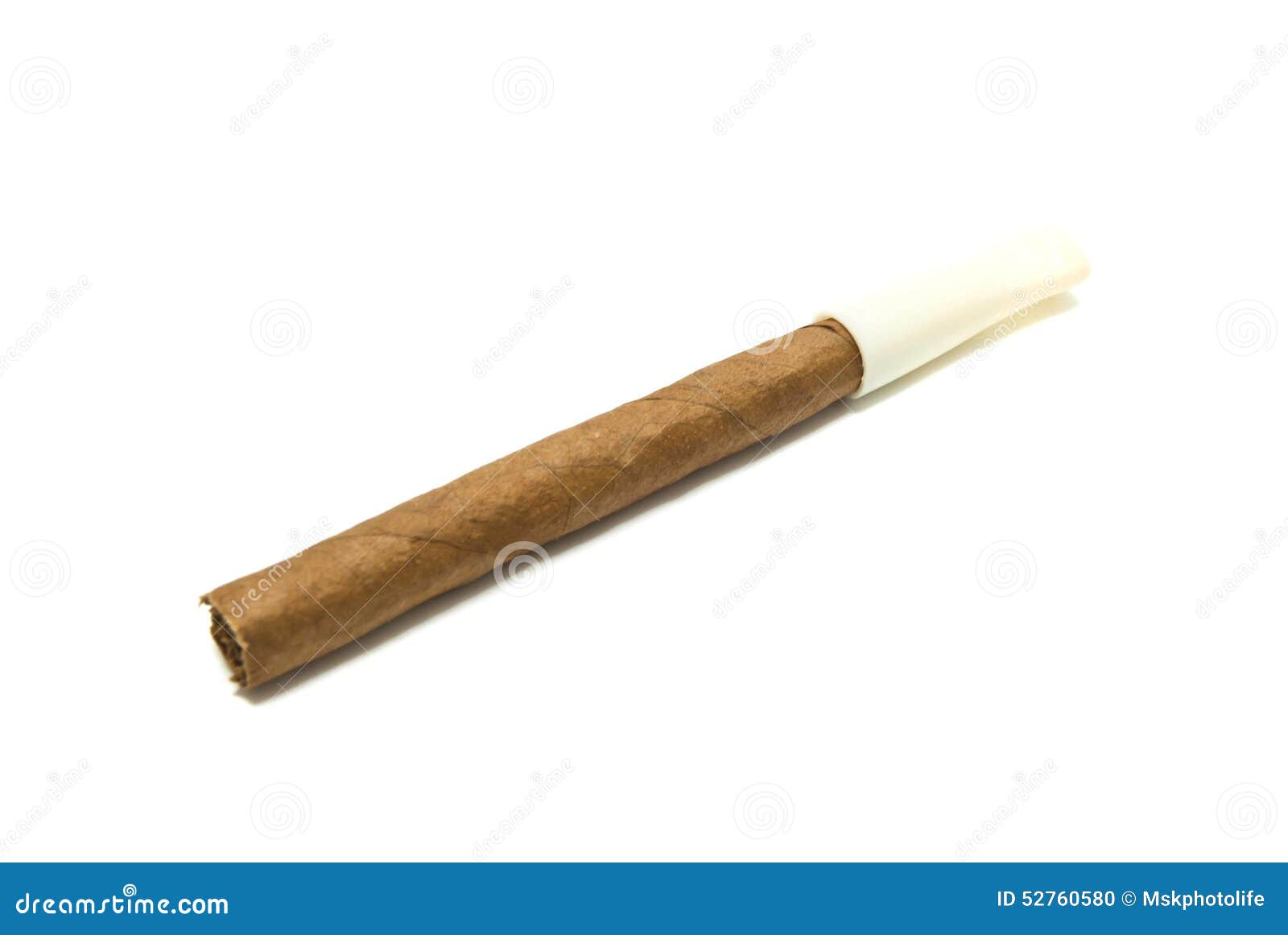 Cigarillo with Mouthpiece on White Stock Photo - Image of sick, product ...