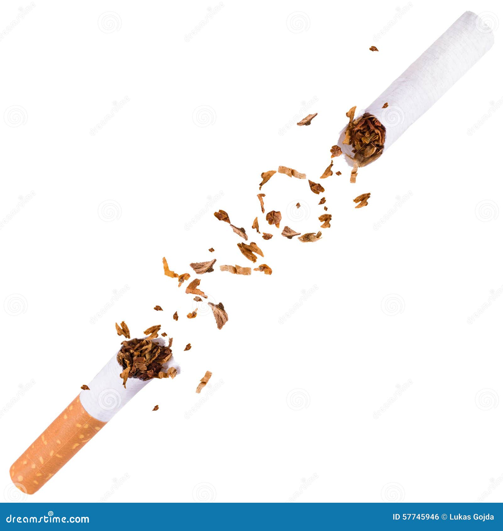 Cigarrillo Quebrado Aislado Foto de archivo - Imagen de concepto, salud ...